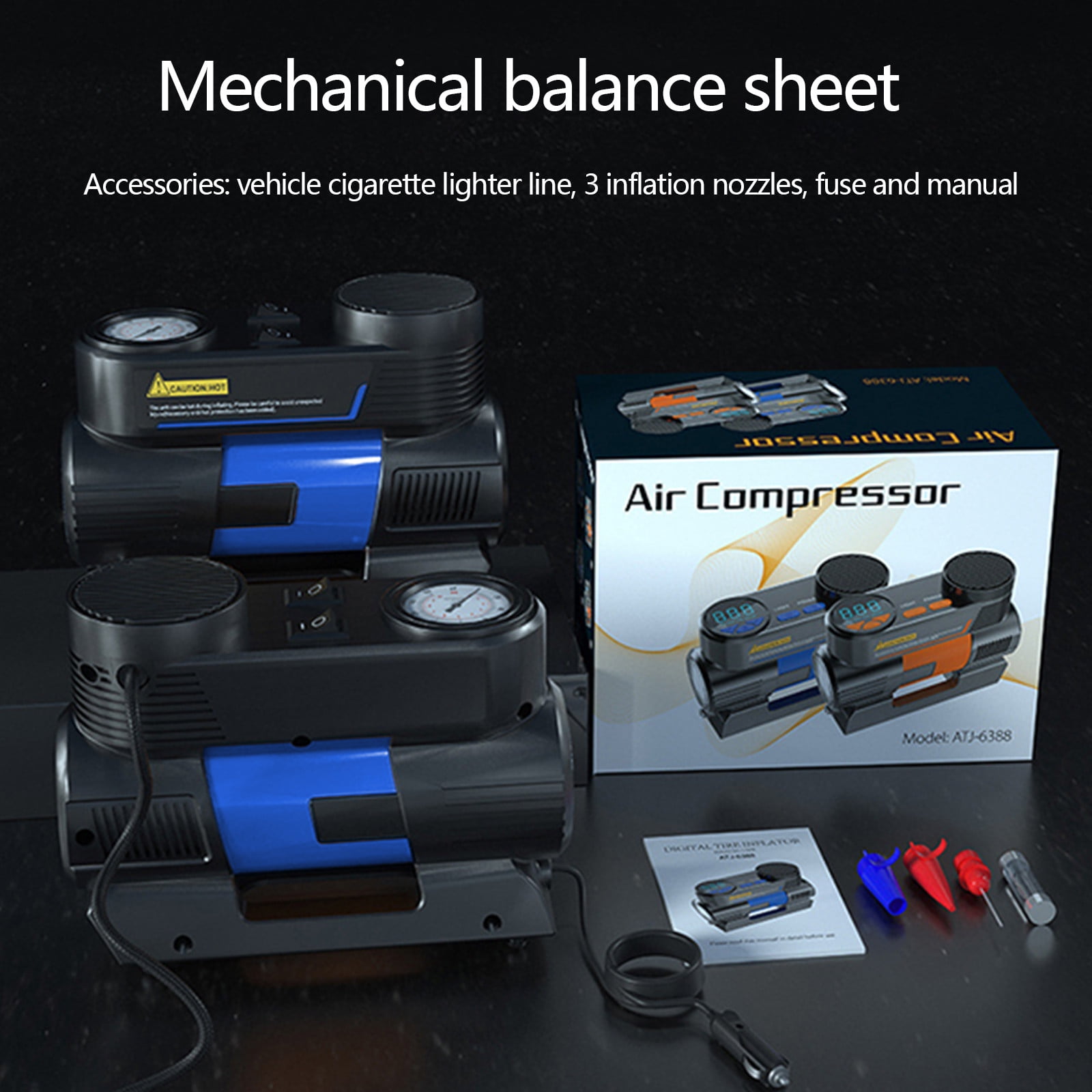 Kayannuo Christmas Clearance Air Compressor Tire Inflator, 12V Portable ...