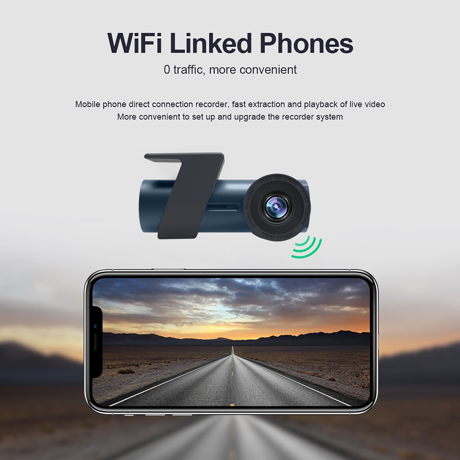 Kayannuo Christmas Dash Cam WiFi 720P Car Dash Cam Front And Rear ...