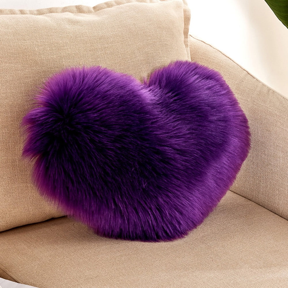 Kayannuo Christmas Clearance Fluffy Heart Pillow, Plush Fluffy, Cute ...
