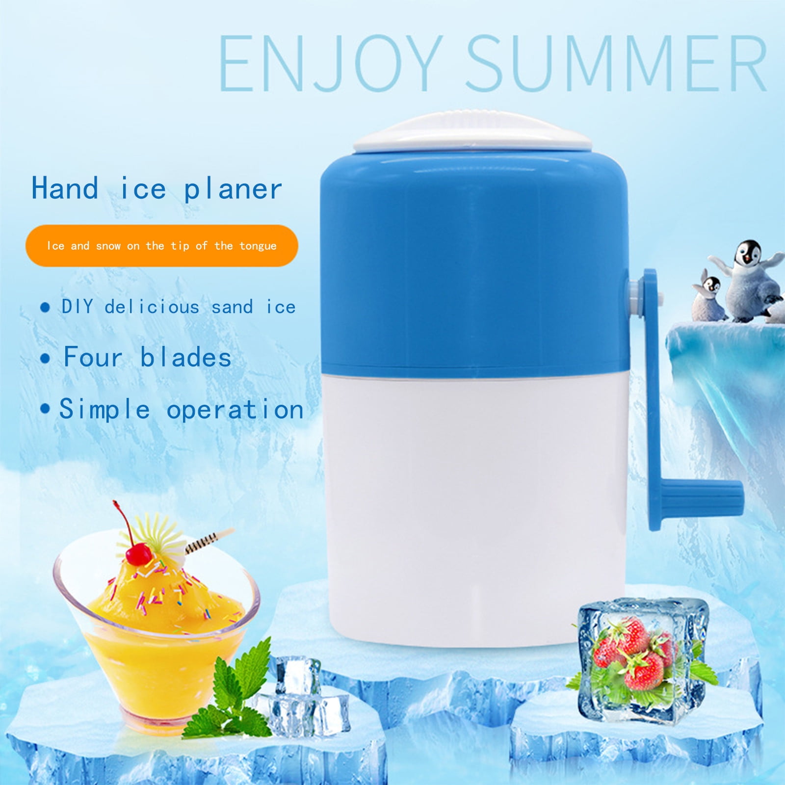 Kayannuo Clearance Hand-operated Ice Shaver, Mini Ice Shaver With ...