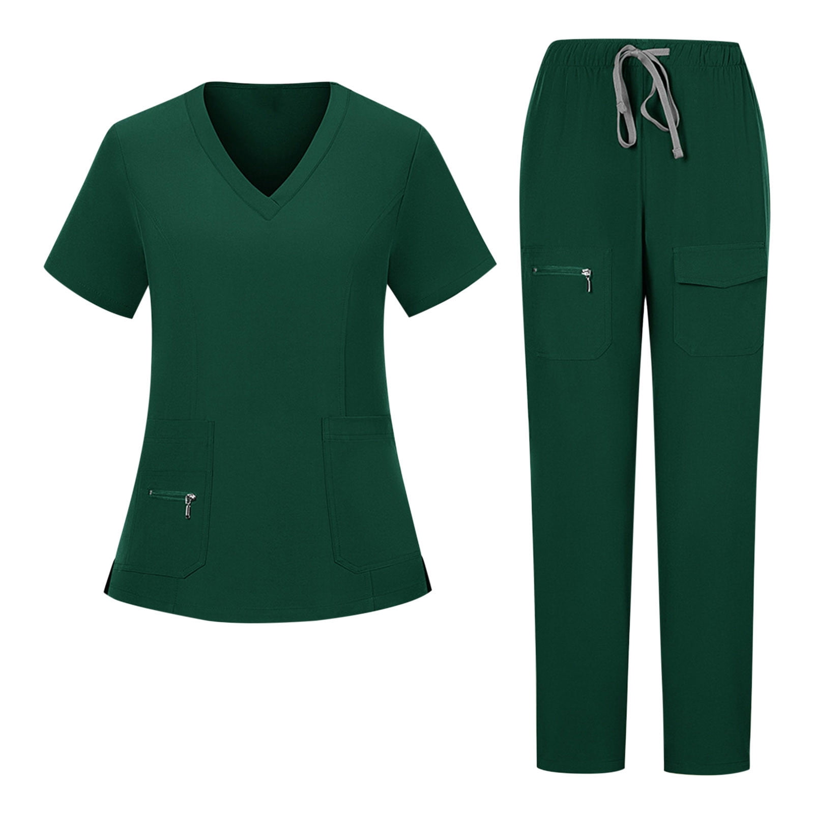 Kayannuo Nursing Uniforms Scrub for Women Women Solid Color Loose ...