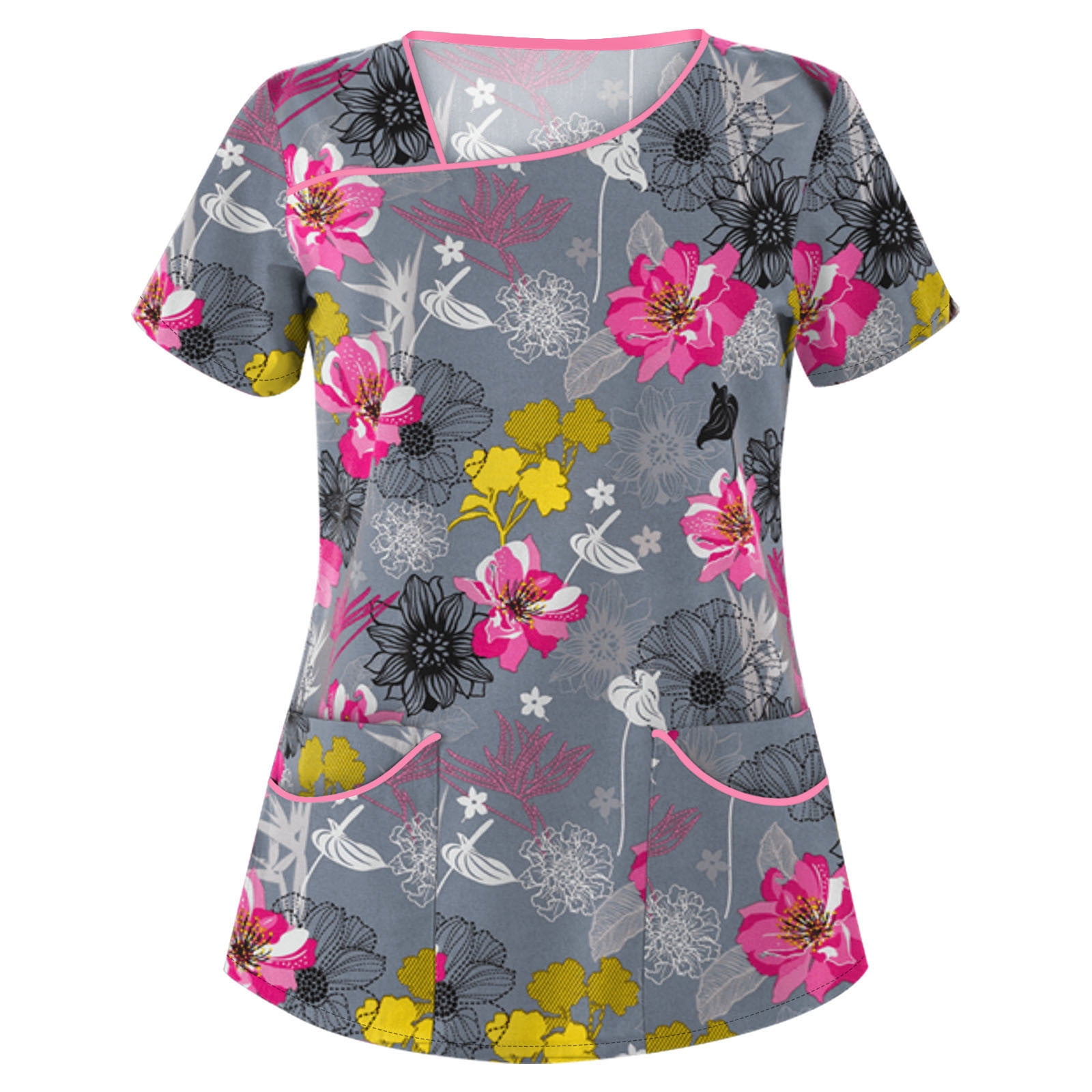 Kayannuo Print Nursing Uniforms Scrub for Women Women Fashion Flower ...