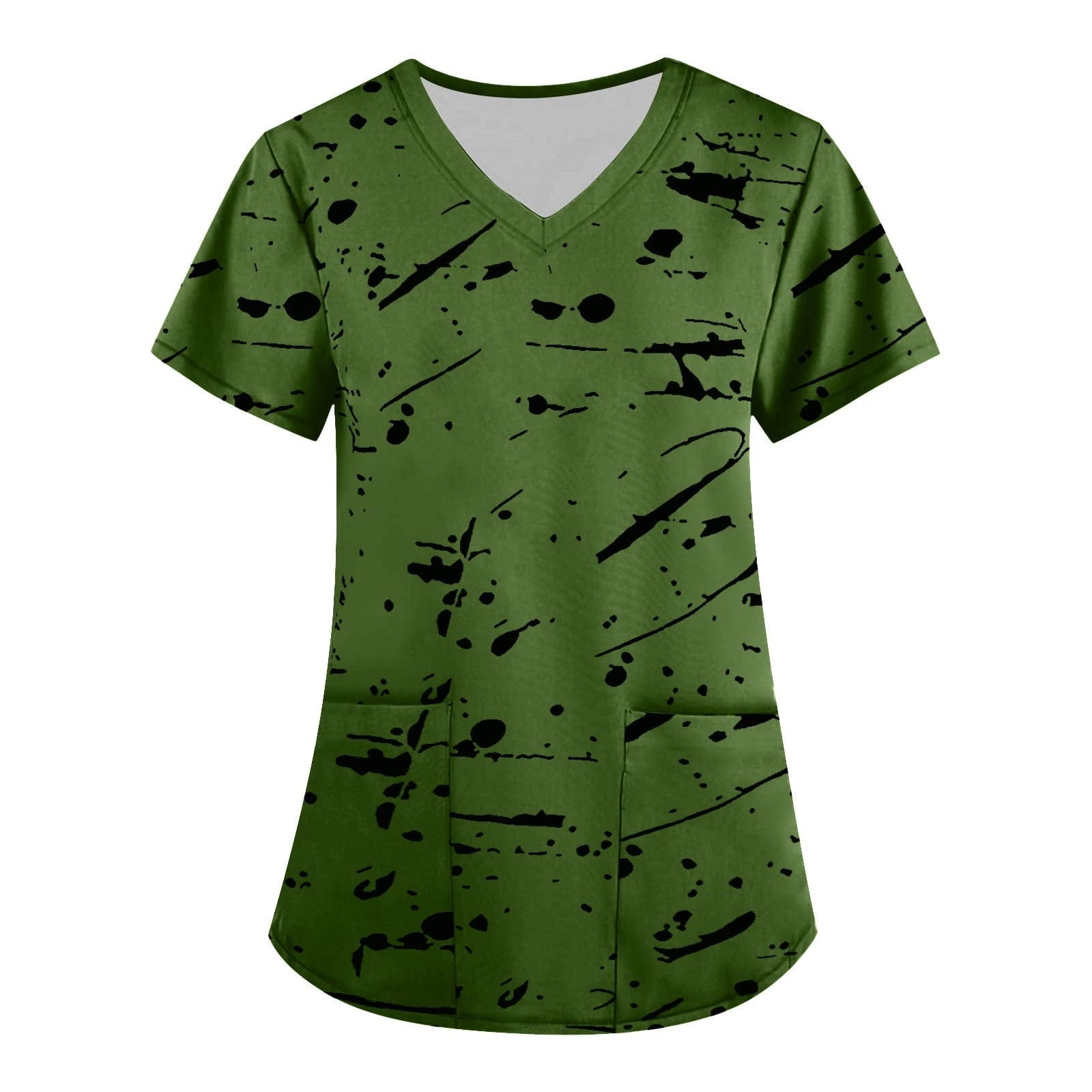 Kayannuo Print Nursing Uniforms Scrub for Women Women's Fashion Short ...