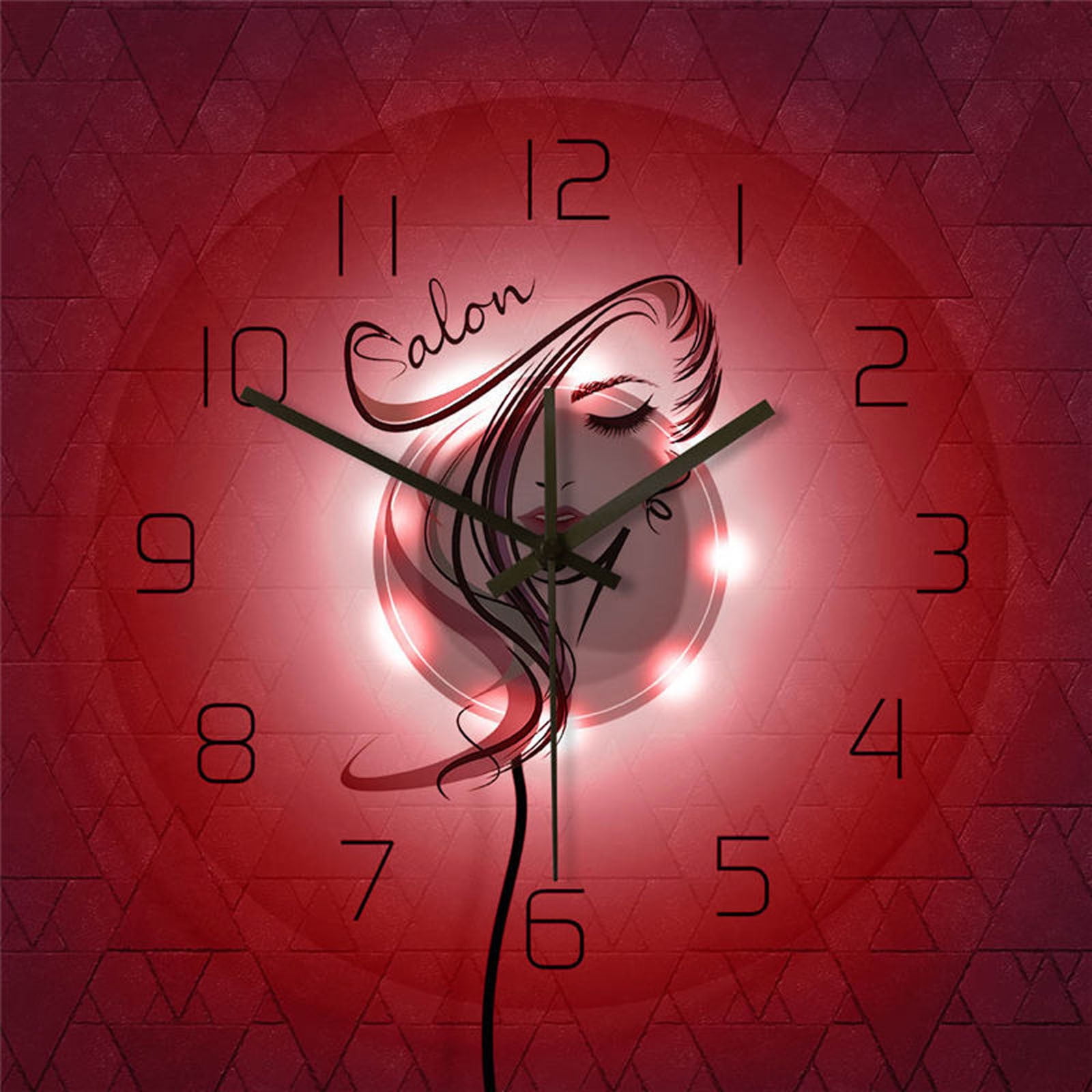 Kayannuo Room Decor LED Lights Transparent Wall Clock Beauty Salon ...