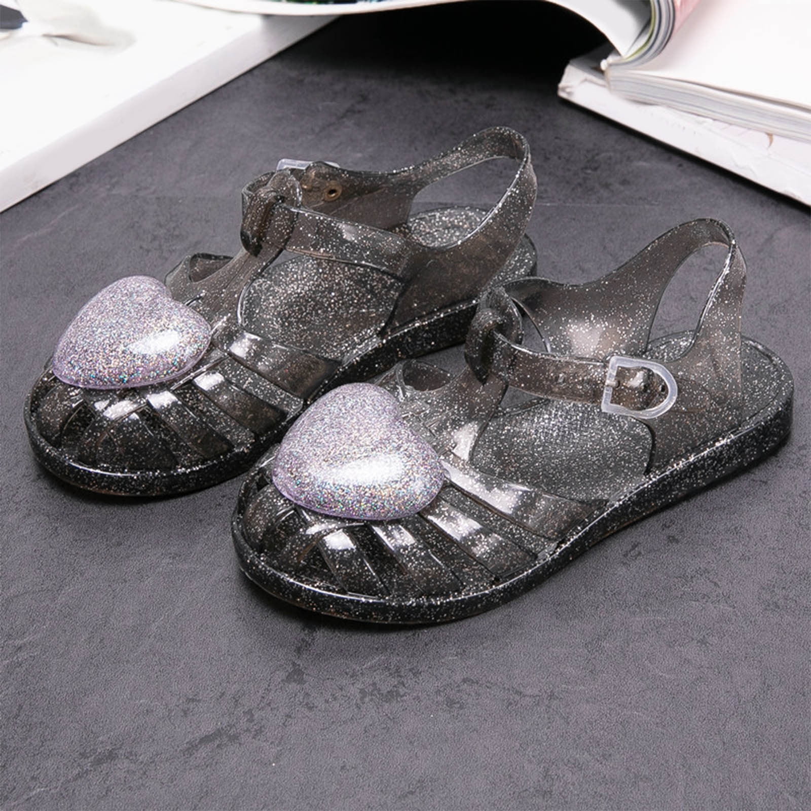 Kayannuo Sandals for Girls Girls Light-Up Jelly Sandals Glowing Roman ...