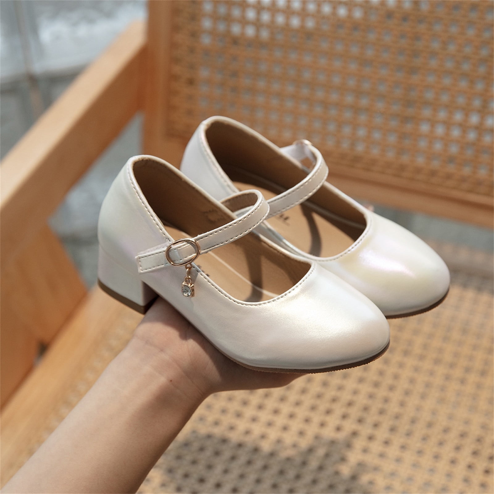Kayannuo Shoes for Girls Clearance Girls Patent Leather Shoes Bow ...