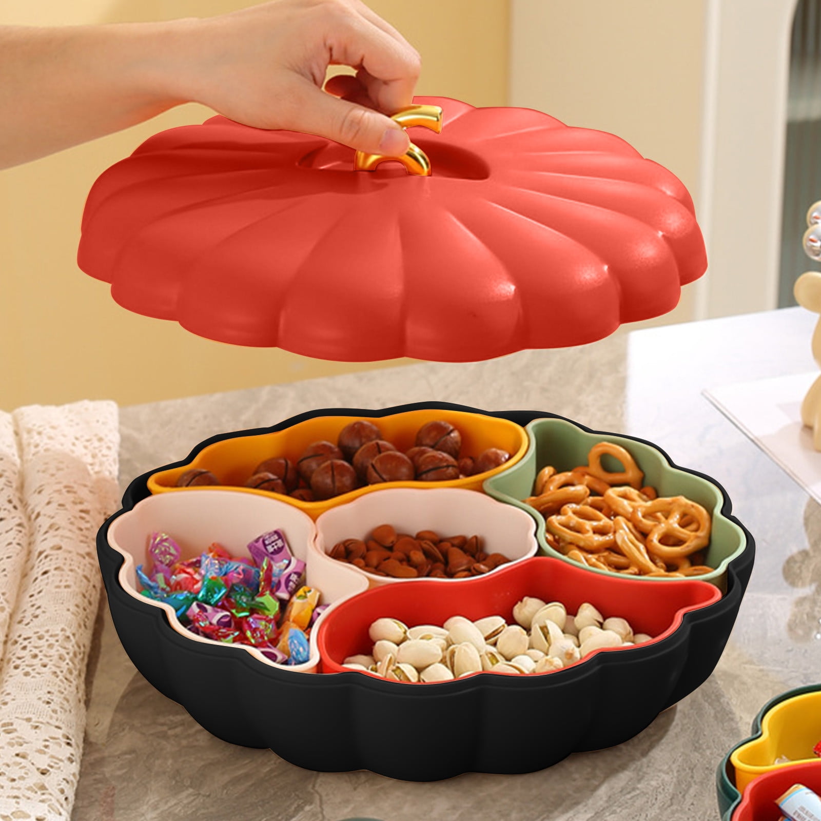 Kayannuo Valentine's Day Gifts for Women Candy Box Nut Snack Organizer Melon Dried Fruit Tray ...