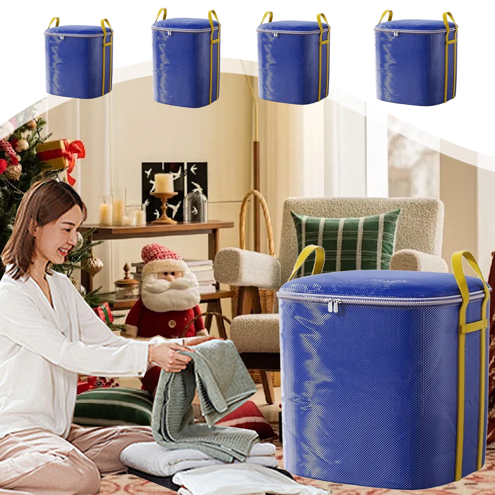 Kayannuo Christmas Supplies Storage Bag Reinforced Handle Extra Large ...