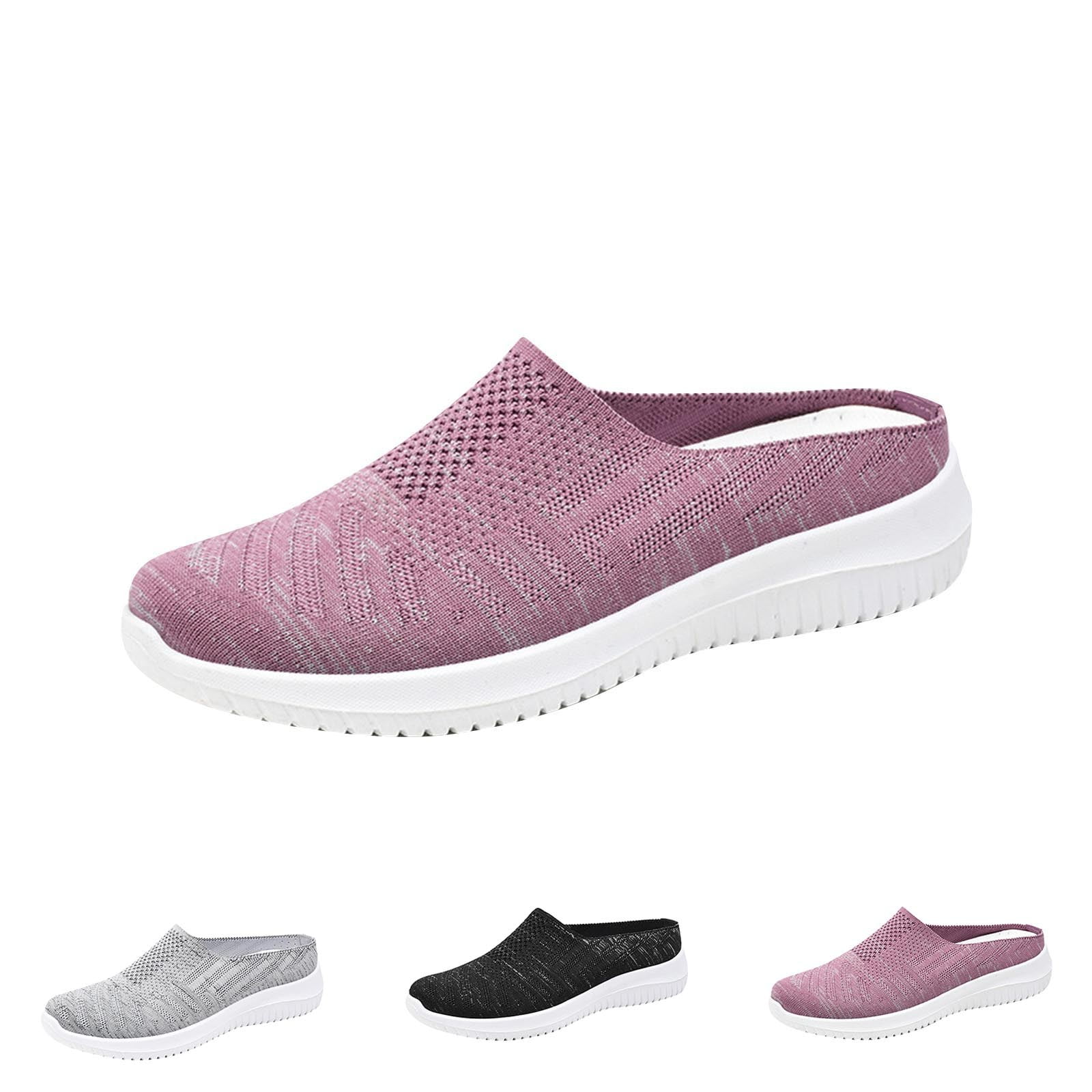 Kayannuo Women's Knitted Slip On Lightweight Mule Sneakers,Comfort Open ...