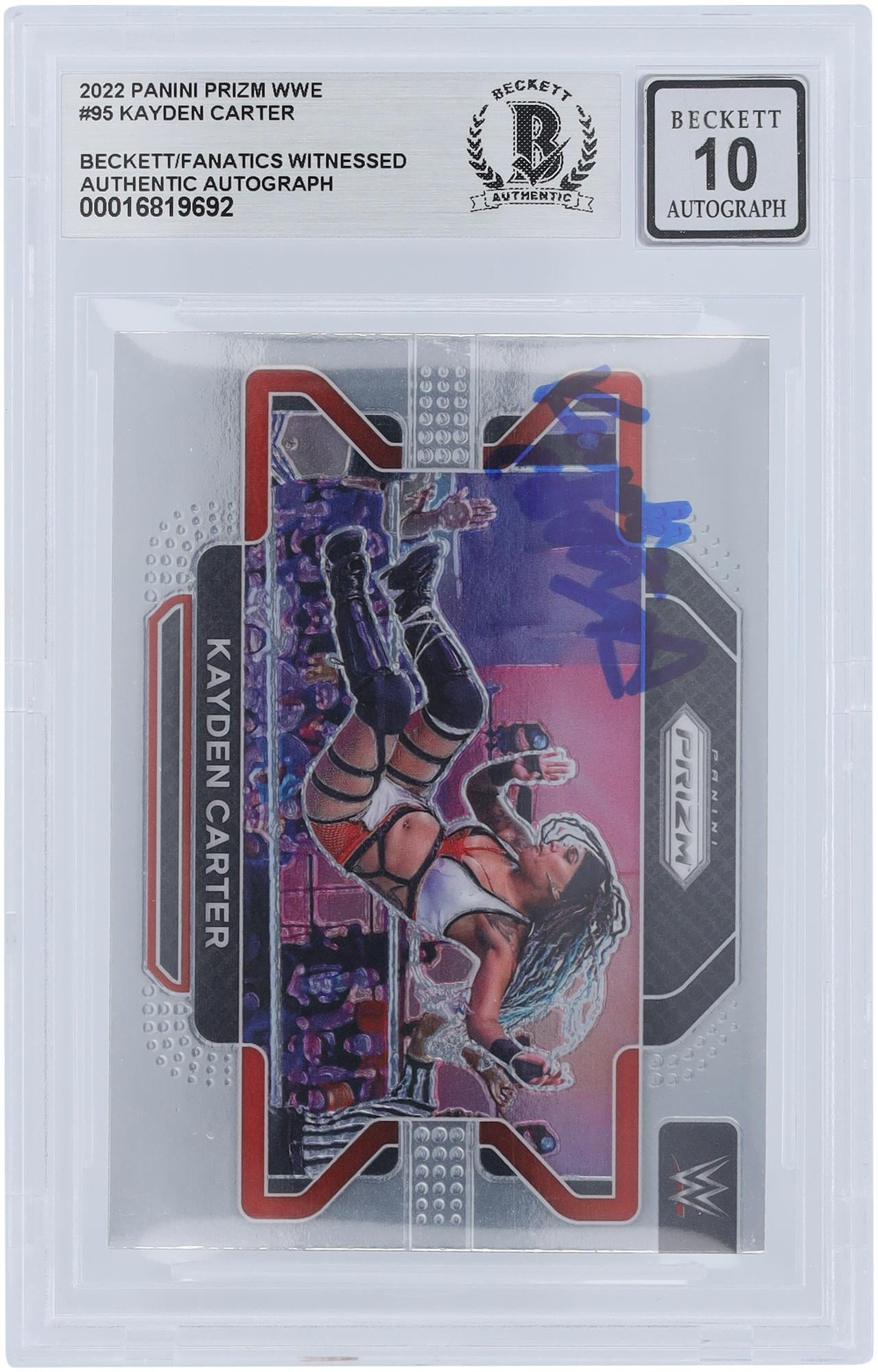 Kayden Carter WWE Autographed 2022 Panini Prizm #95 Beckett Fanatics ...