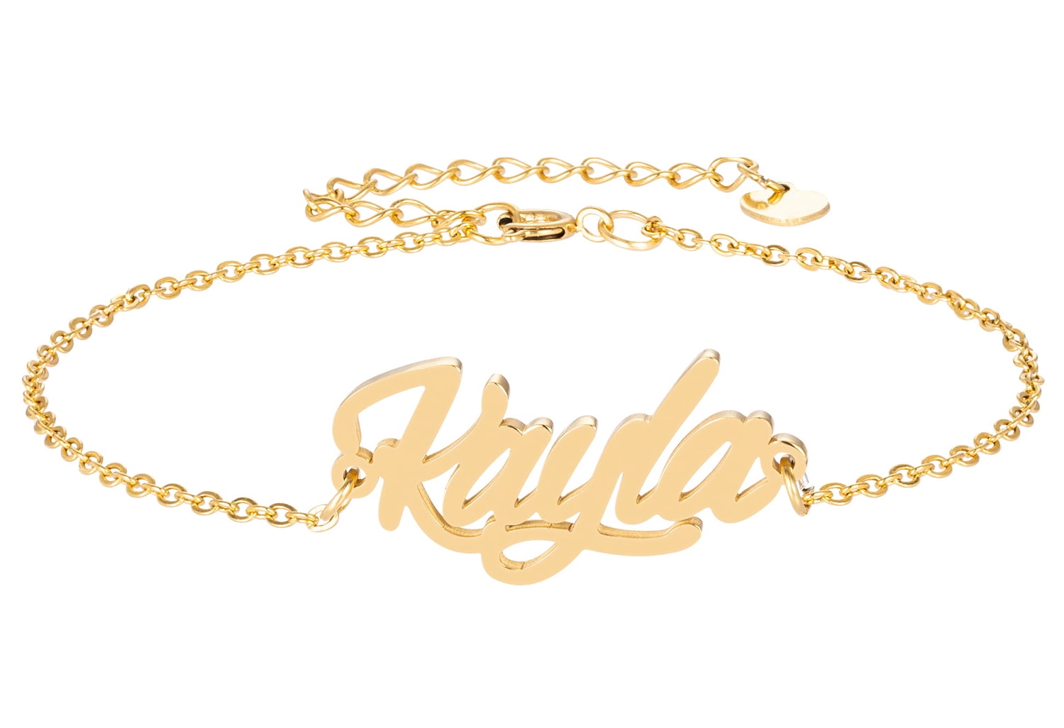 Kayla Name Bracelet Gold Dainty Initial Name Chain Bracelets for Girls ...