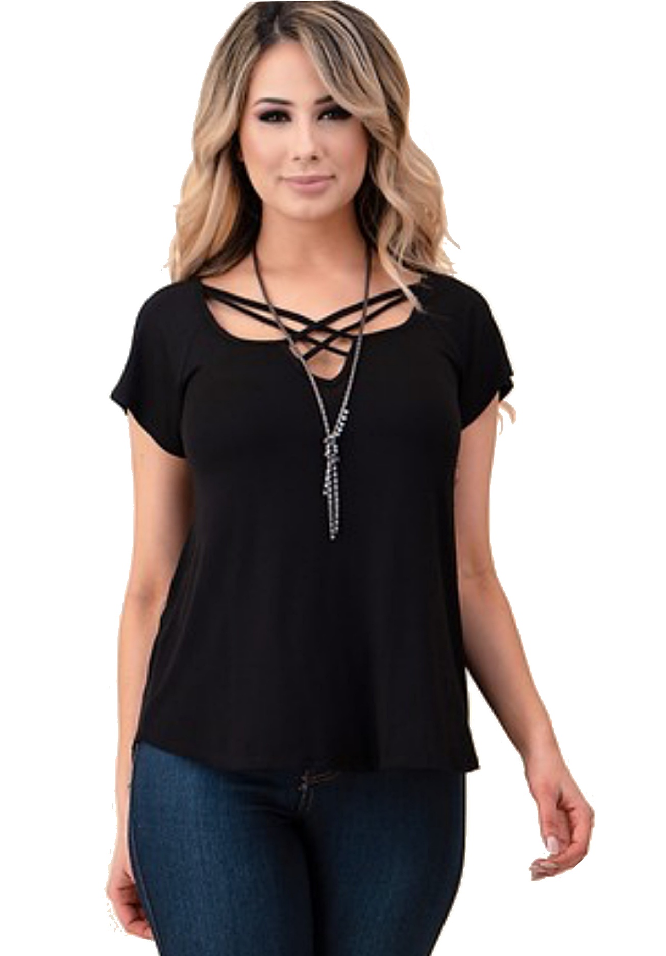 Kaylee_xo Women’s Sexy Flowy Tie Knot Front Strappy Fitted V Neck Lace ...