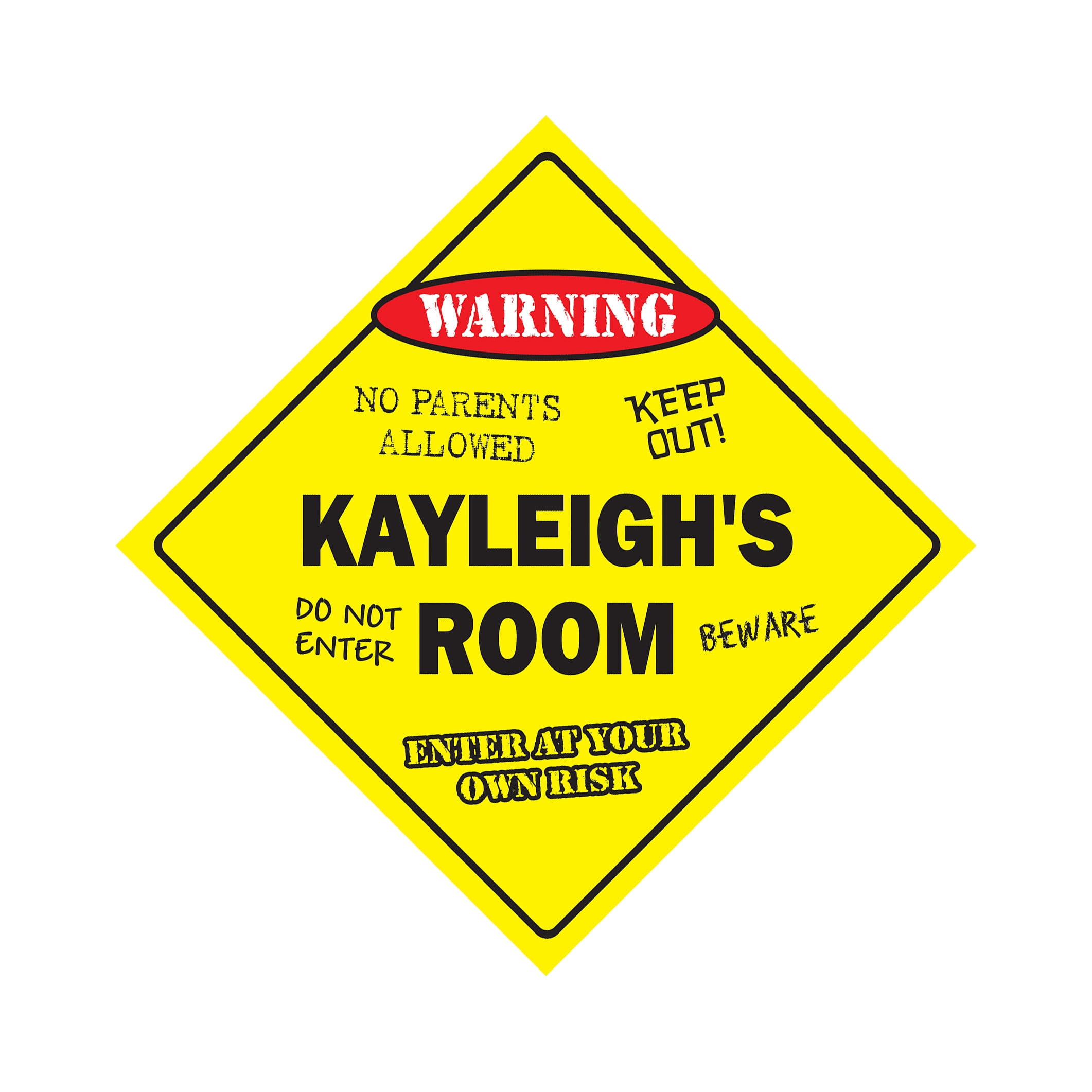 Kayleigh's Room Sign Crossing Zone Xing | Indoor/Outdoor | 20" Tall ...