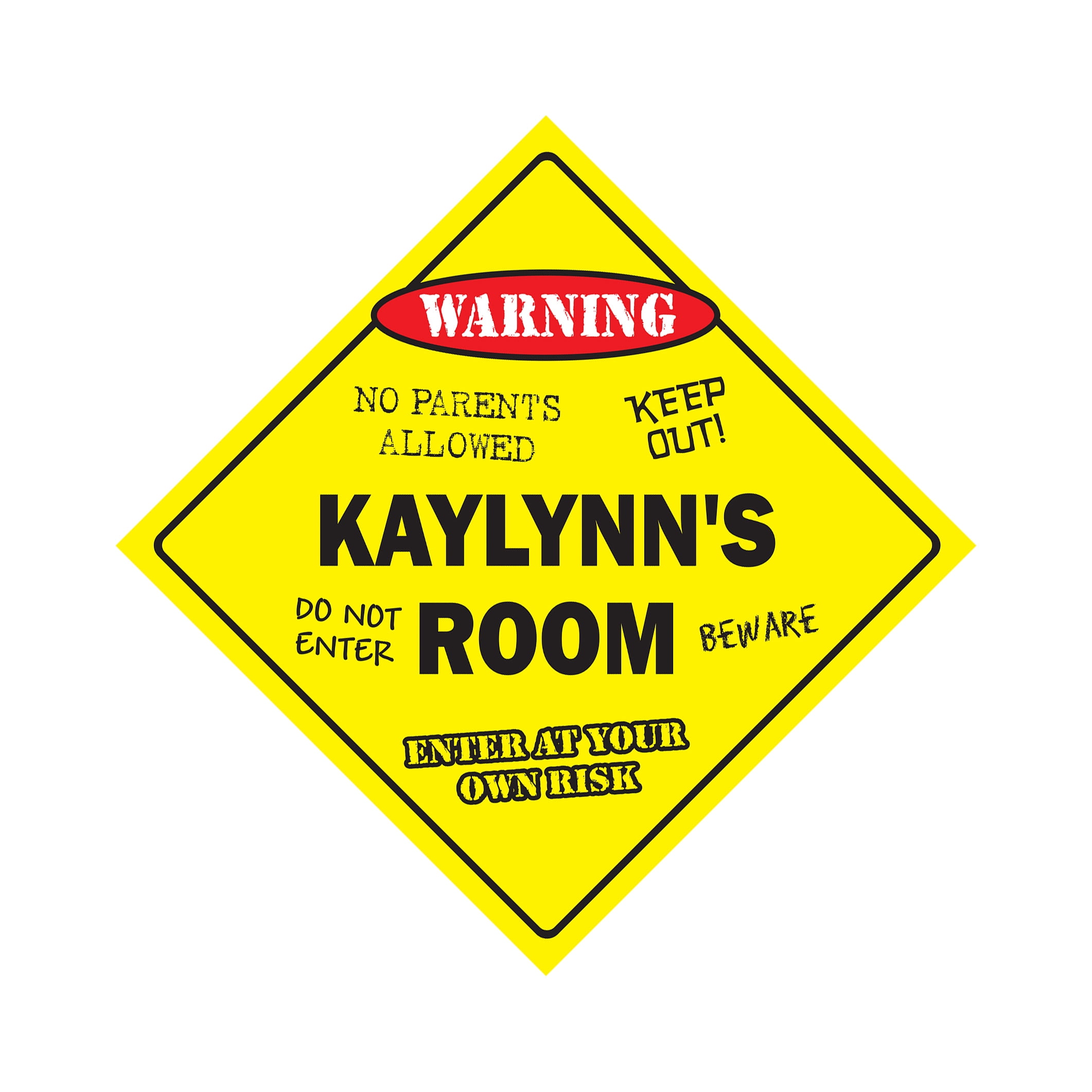 Kaylynn's Room Sign Crossing Zone Xing | Indoor/Outdoor | 14" Tall kids ...