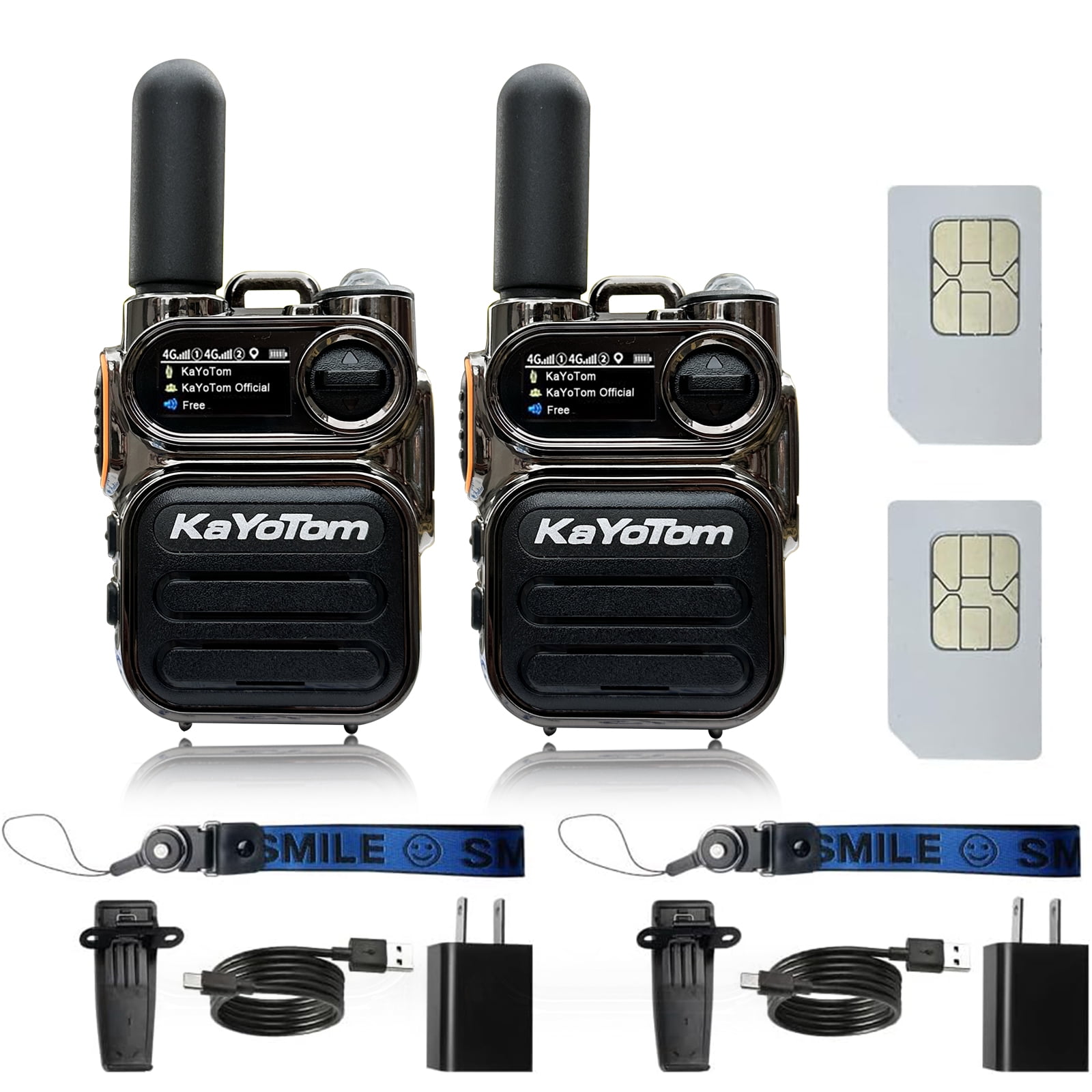 Kayotom Global Walkie talkie,Two-way radio 4G POC Long range Adult Fast ...
