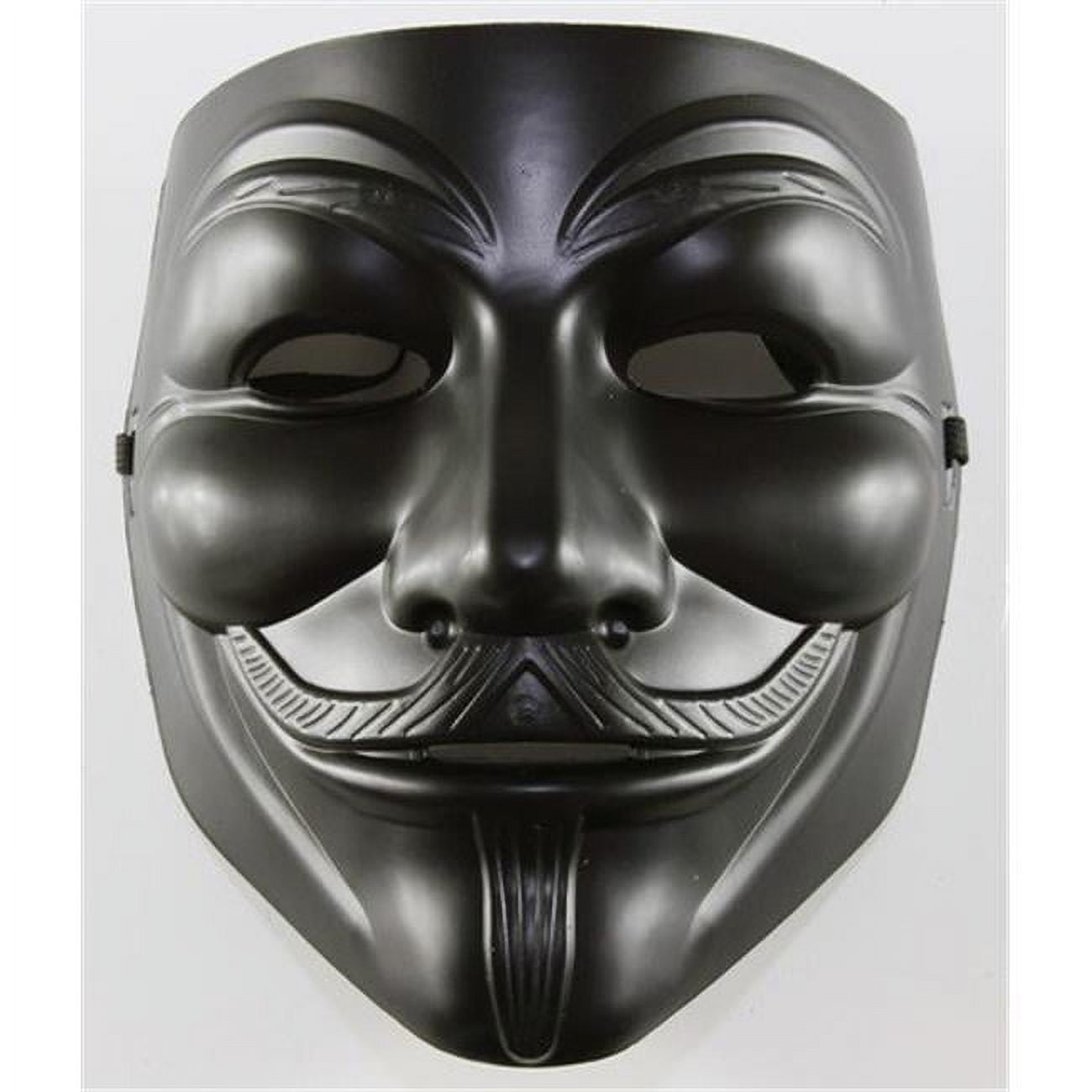 Kayso AZ002MBK Black V for Vendetta Guy Fawkes Plastic Costume Mask ...