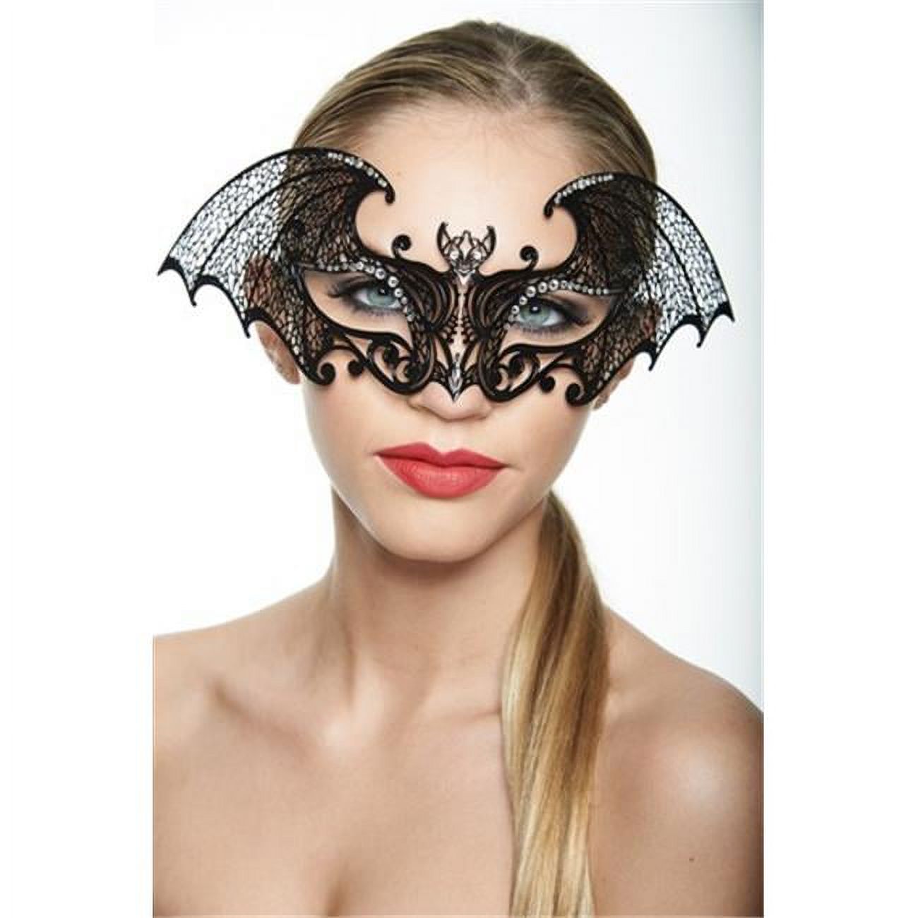 Kayso BG003BK Black Luxury Metallic Bat Laser Cut Masquerade Mask with ...