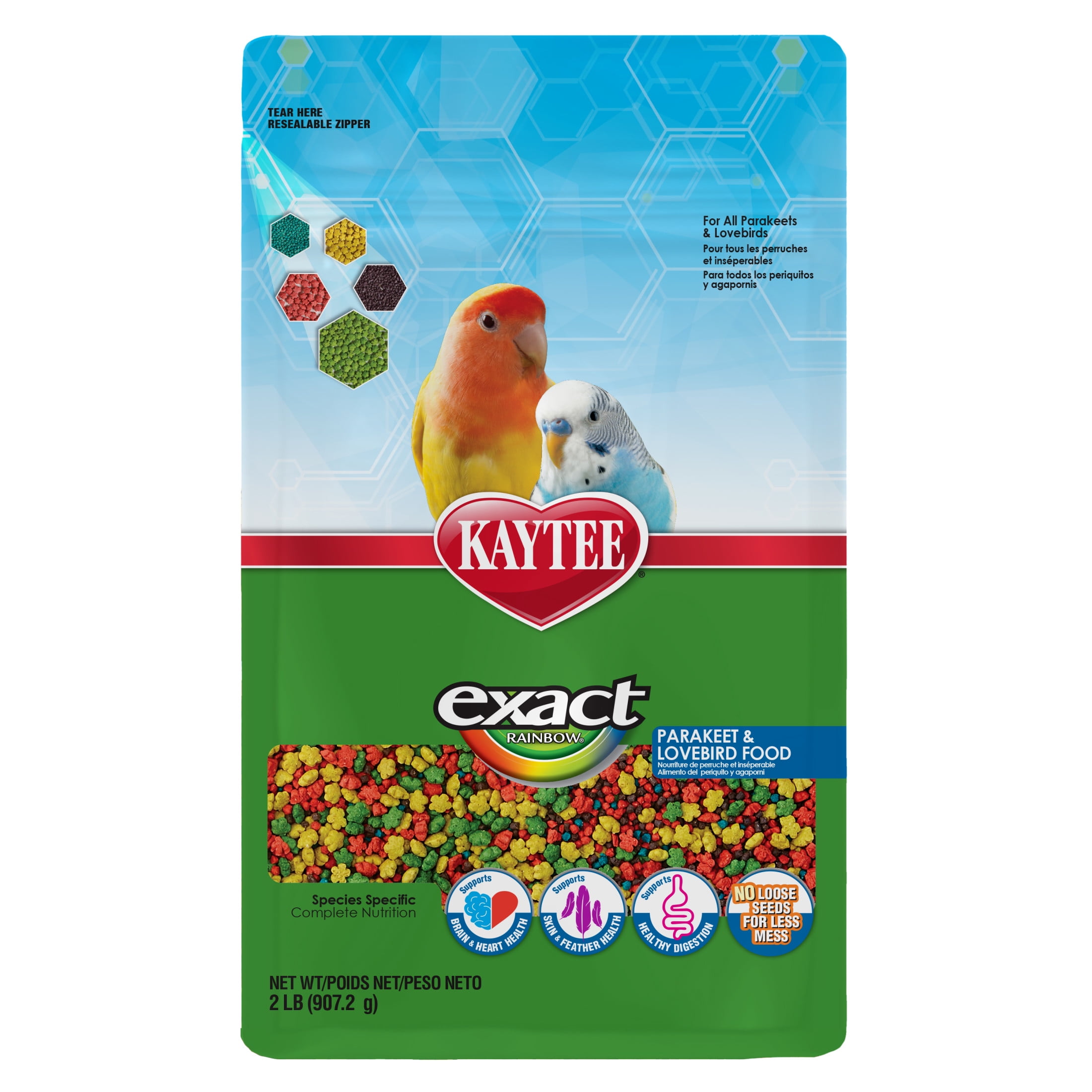 Kaytee Parakeet Lovebird Food with Rainbow Colors and Nutritious ...