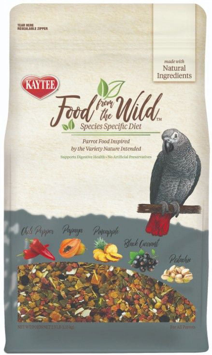 Kaytee Food From The Wild Parrot Food For Digestive Health [Bird, Food ...