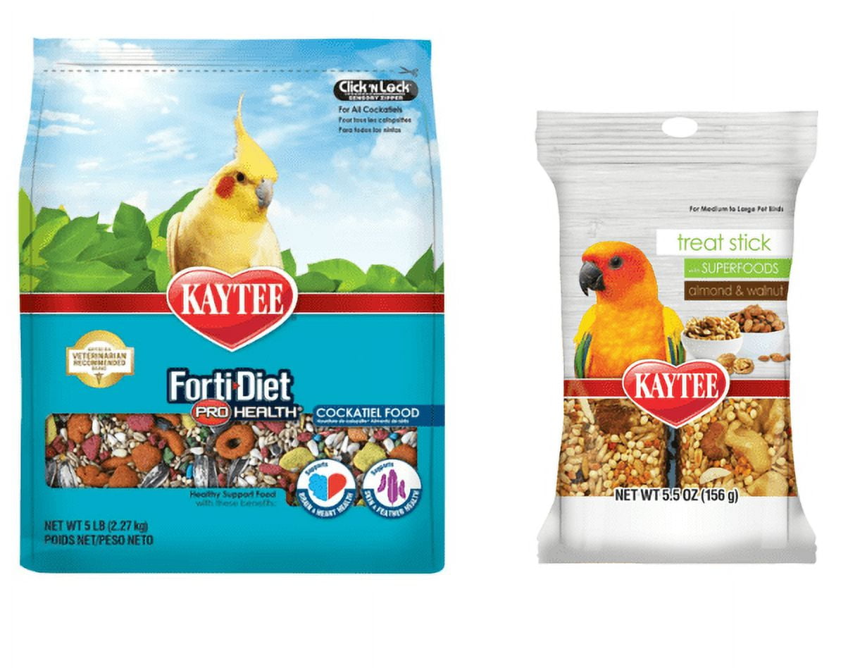 Kaytee Forti-Diet Pro Health Cockatiel Food and Stick Treat Bundle ...