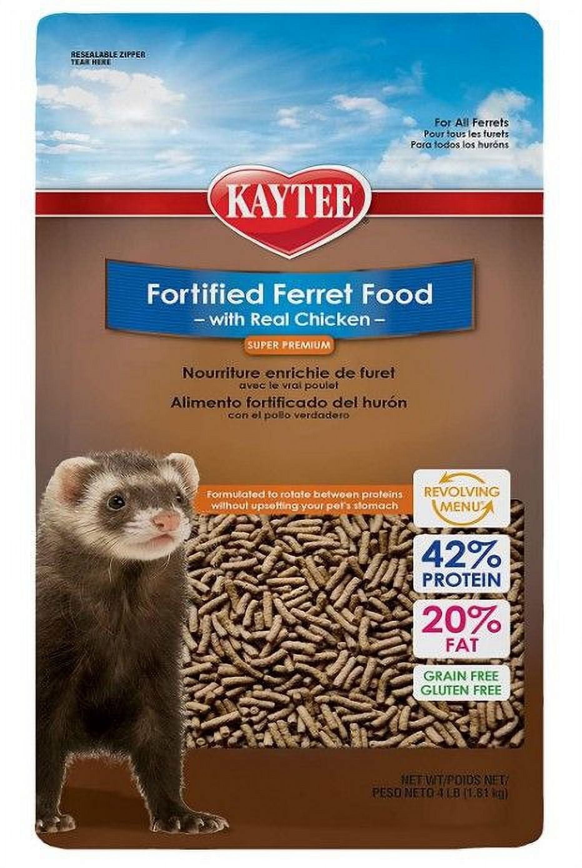 Kaytee Fortified Ferret Diet with Real Chicken [Small Pet, Foods] 4 lbs ...