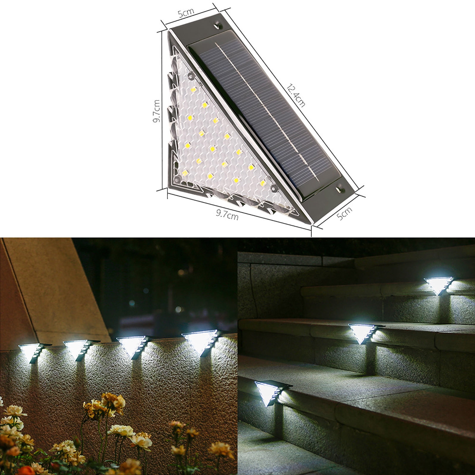 Kayuouio 2 Pack Solar Step Lights for Outside,Solar Stair Lights ...