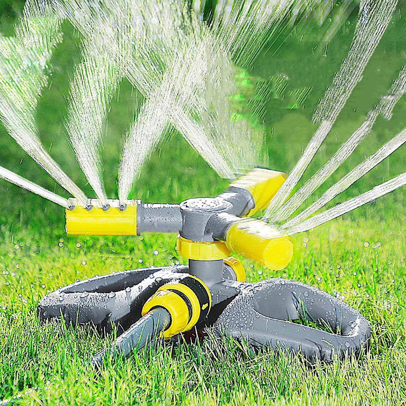 Eoozwa 360° Rotating Lawn Sprinkler - Heavy-Duty Metal Base Automatic ...