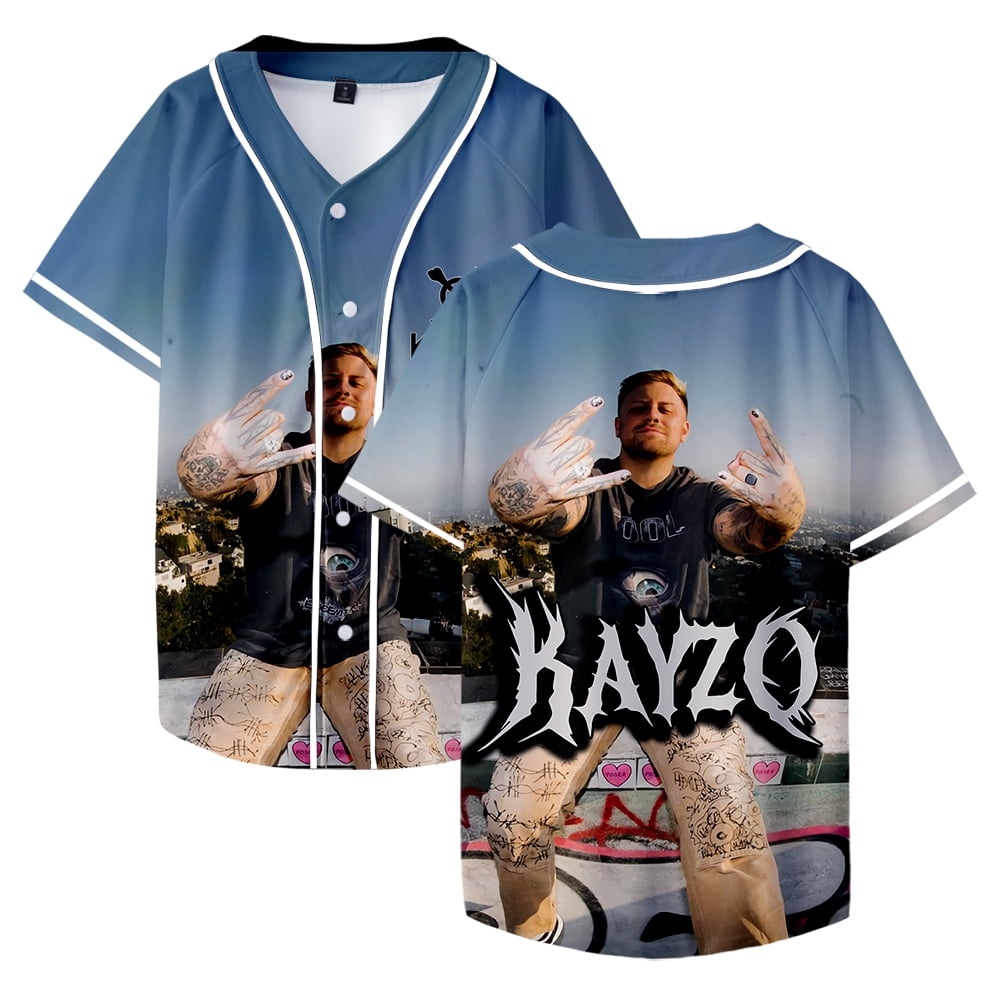 Kayzo Merch EDM Baseball Jersey Men/Women Casual Thin button Baseball ...