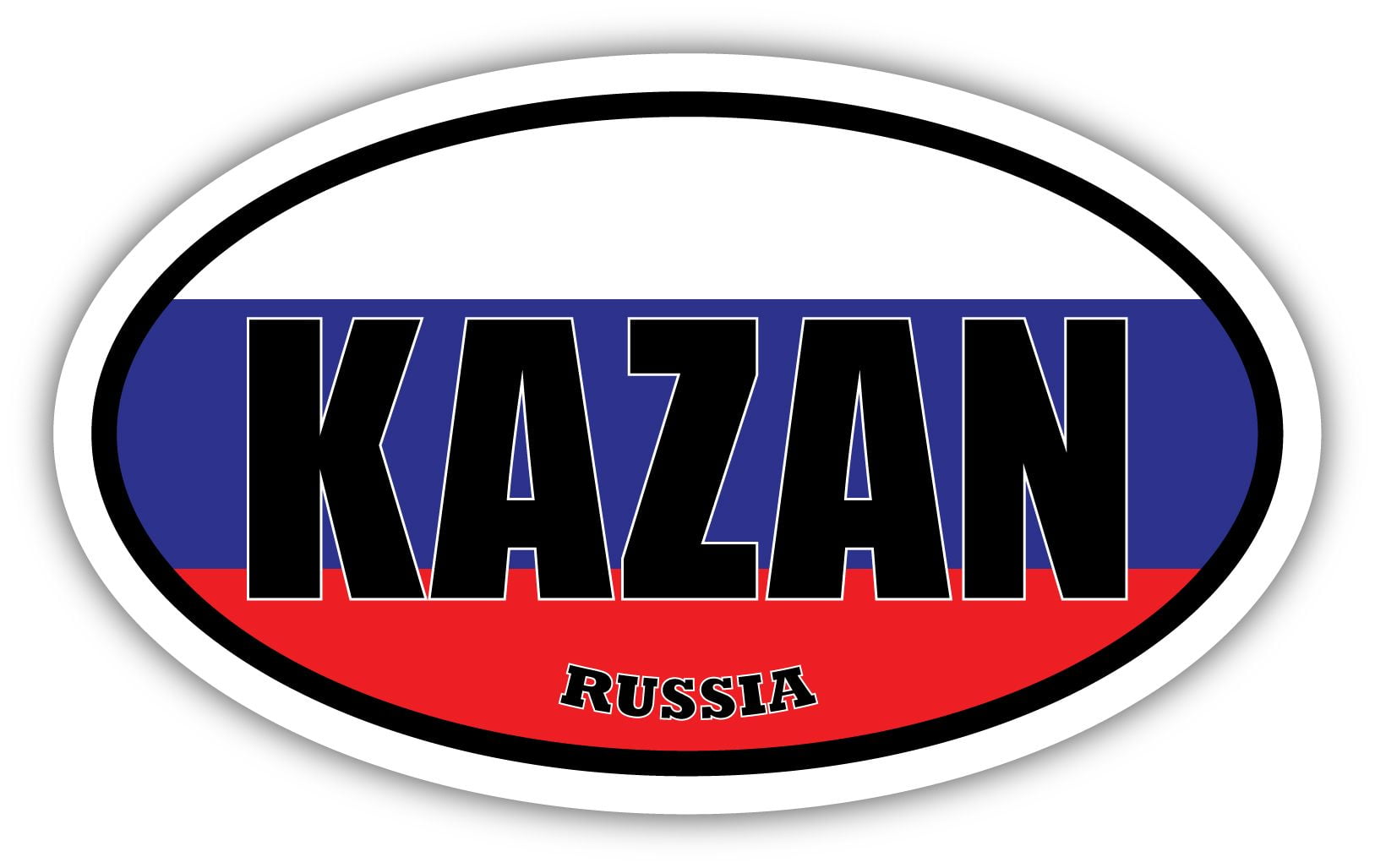Kazan Russia Flag Oval Decal Vinyl Bumper Sticker 3x5 inches - Walmart.com