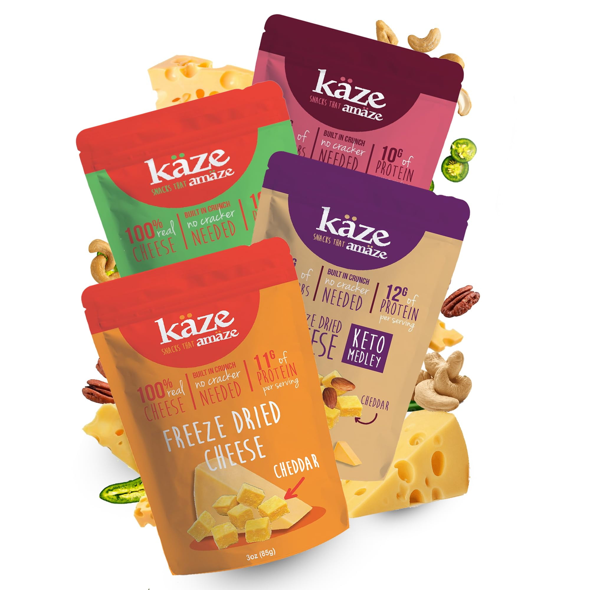 Kaze Freeze-Dried Cheese Puffs DMF15 & Cheese Balls - High Gluten-Free ...