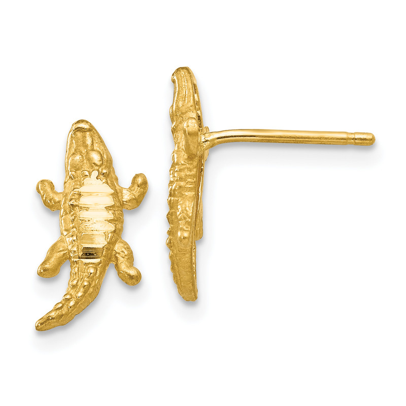Kazi Luxury 14K Diamond-cut Alligator Earrings - Walmart.com