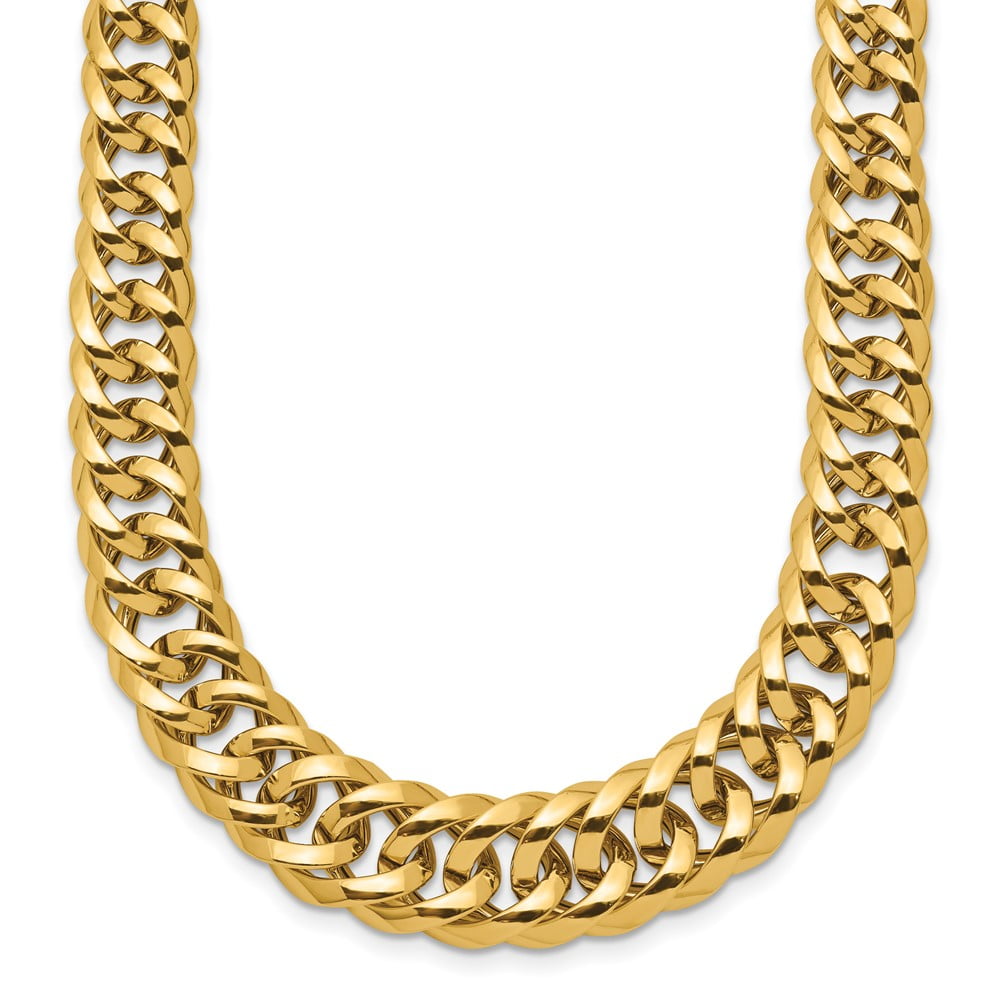 Kazi Luxury 14k Polished Fancy Graduated Curb Chain Necklace - Walmart.com