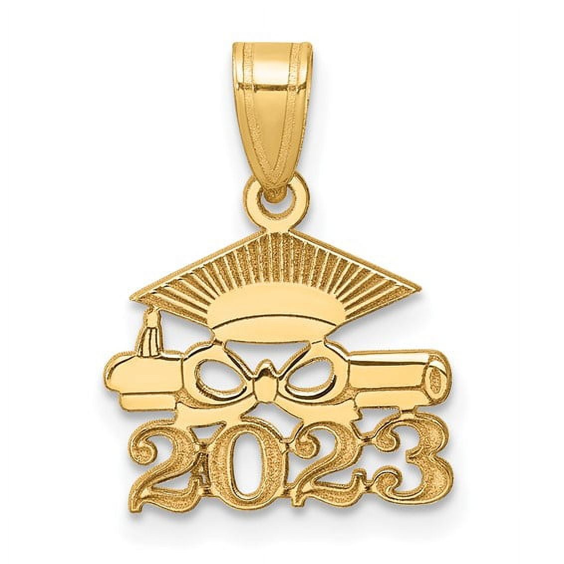 Kazi Luxury 14k Yellow Gold Graduation Cap and Diploma 2023 Charm | Elegant and Meaningful ...