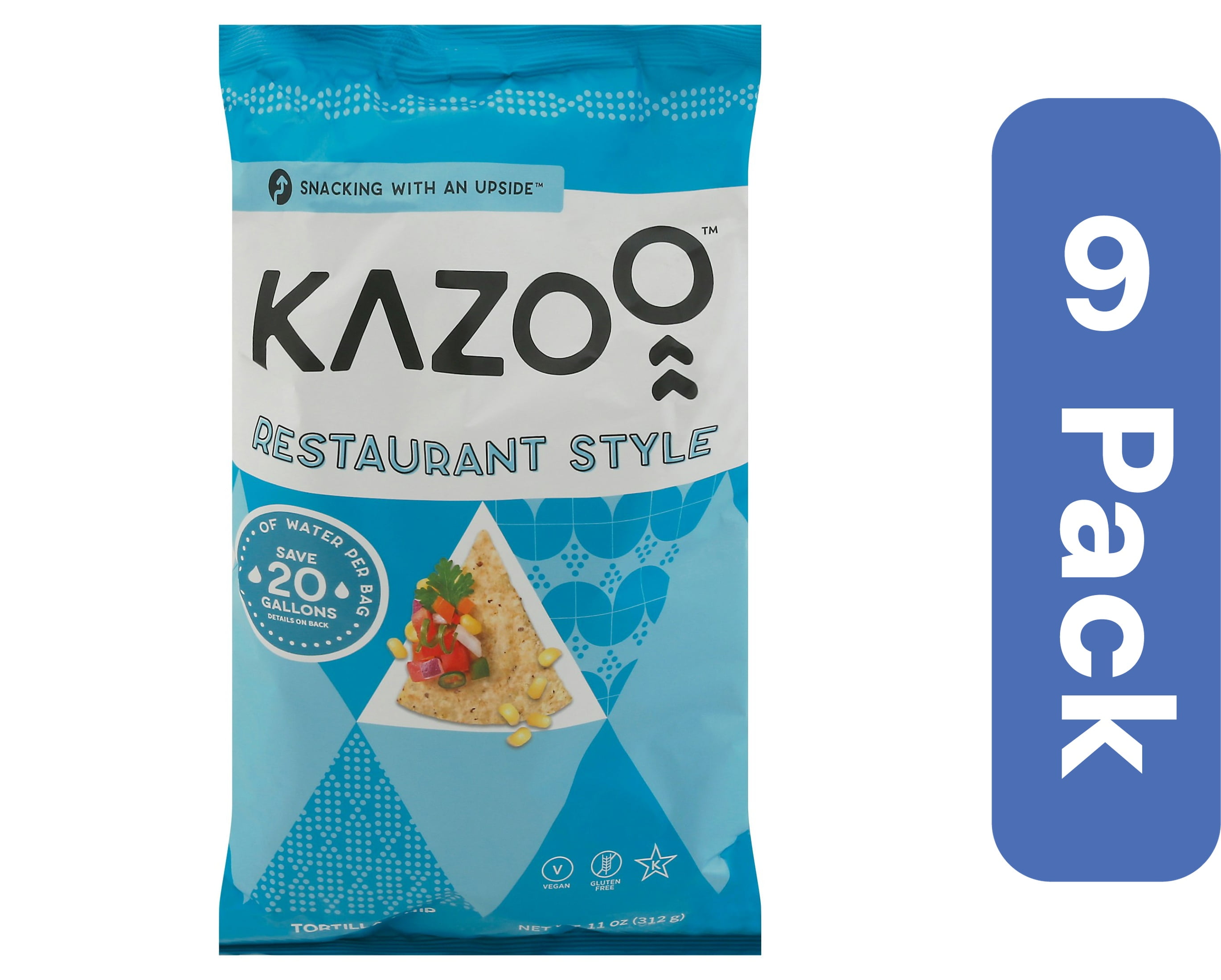 Kazoo Restaurant Style Tortilla Chips 11 oz (Pack of 9) - Walmart.com