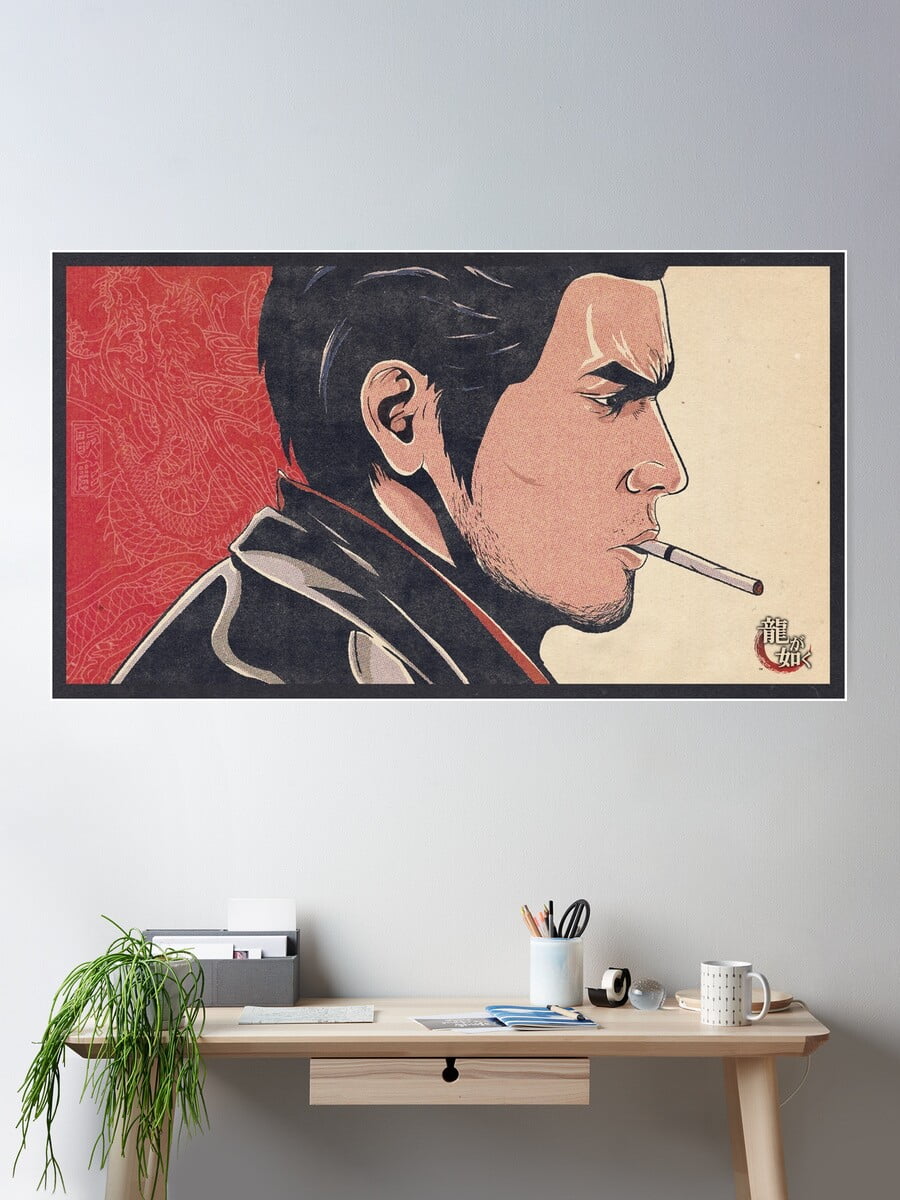 Kazuma Kiryu Yakuza Print Poster Wall Art, Modern Wall Decor For Living ...