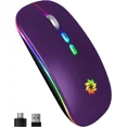 Kbcase Led Wireless Mouse Slim Silent Mouse 2.4G Rechargeable Wireless ...