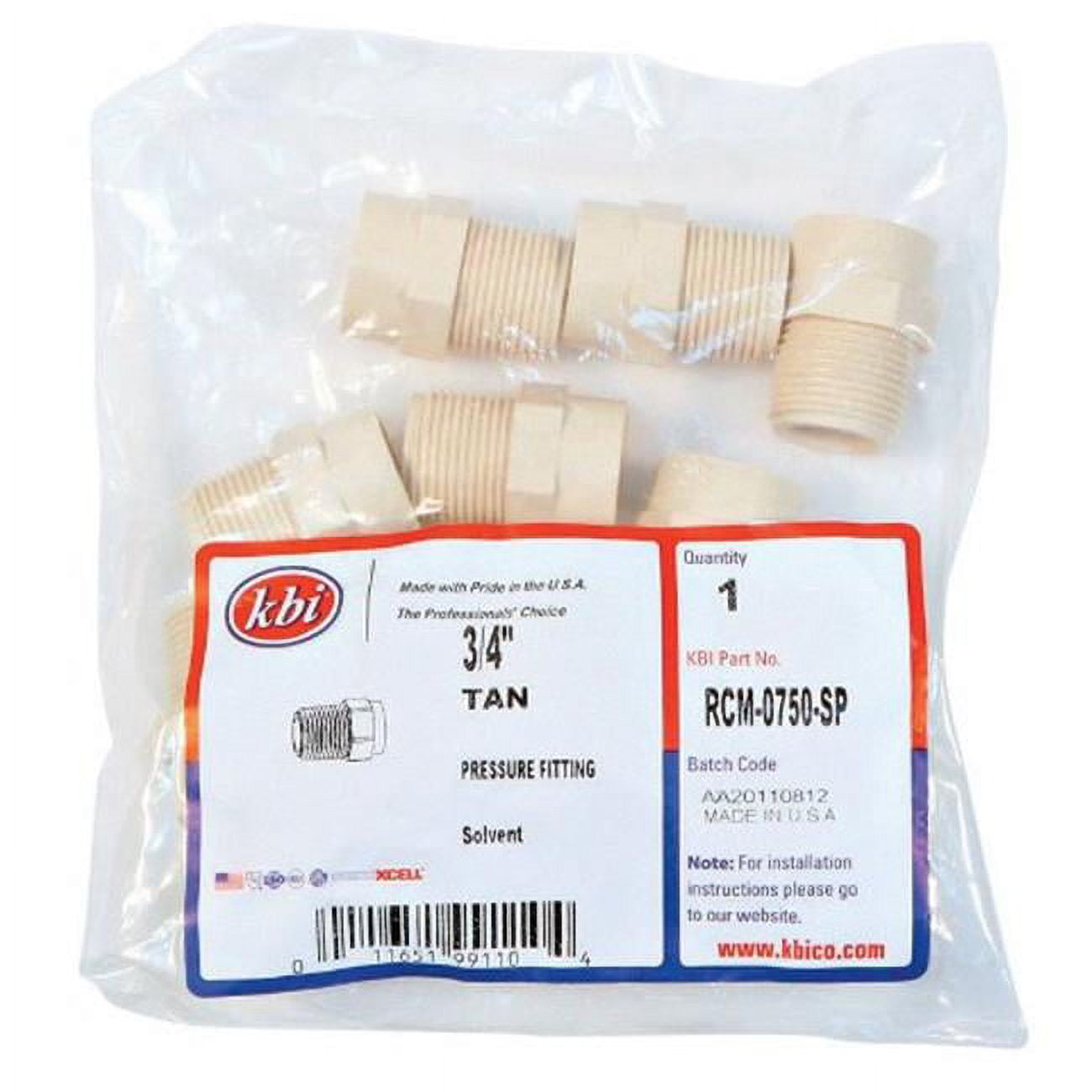 Kbi RCM-0750-SP CPVC Male Adapter 0.75 in. Bg-10 - Walmart.com