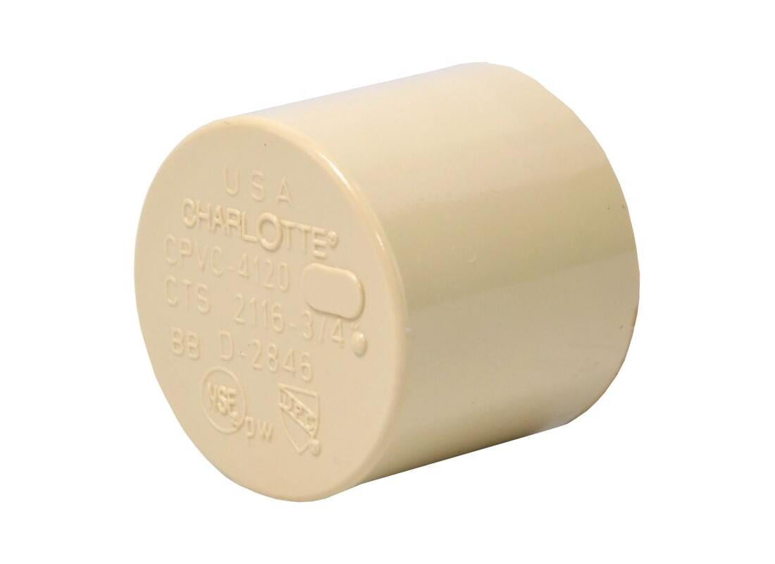 Charlotte Pipe CTS02116C0800 Drain Cap FlowGuard 3/4" Slip CPVC ...