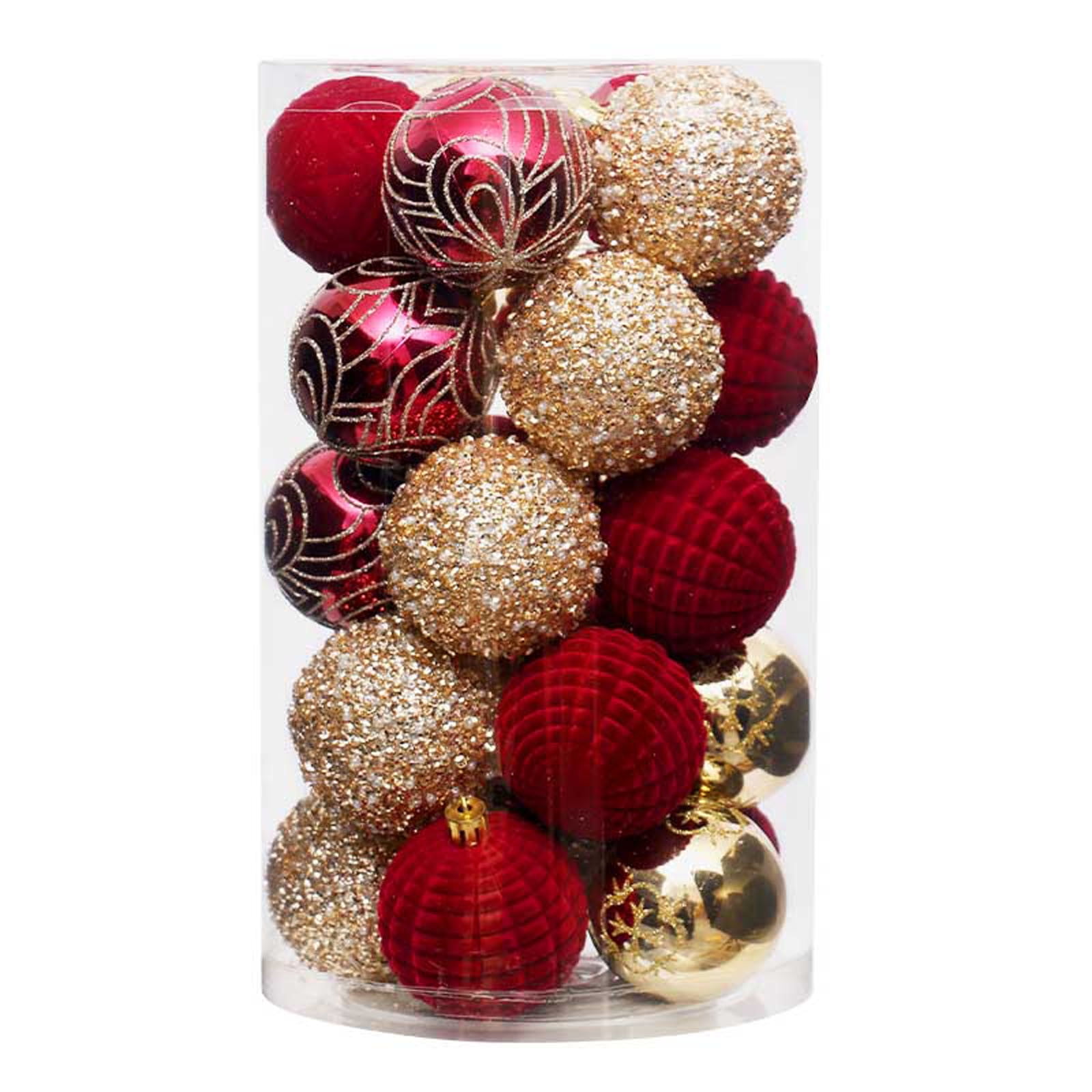 Kbndieu 25PCS Christmas Tree Balls Ornaments Decorations, 2.36" Painted ...