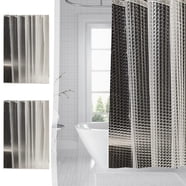 Jakooz Heavy Duty Waterproof Roll-Up Shower Curtain, Weighted Hem ...