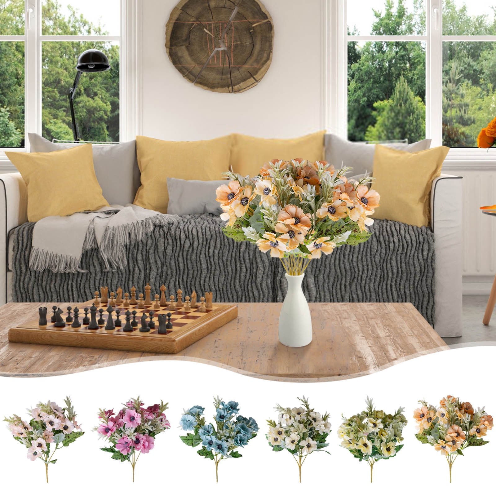 Kbndieu Artificial Fake Flowers Plastic Faux Flower for Wedding ...