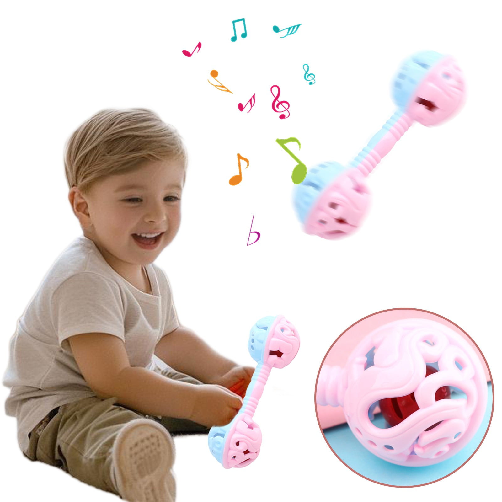 Kbndieu Baby Musical Rattles Shaker Toys 0-6-12 Months, Infant ...