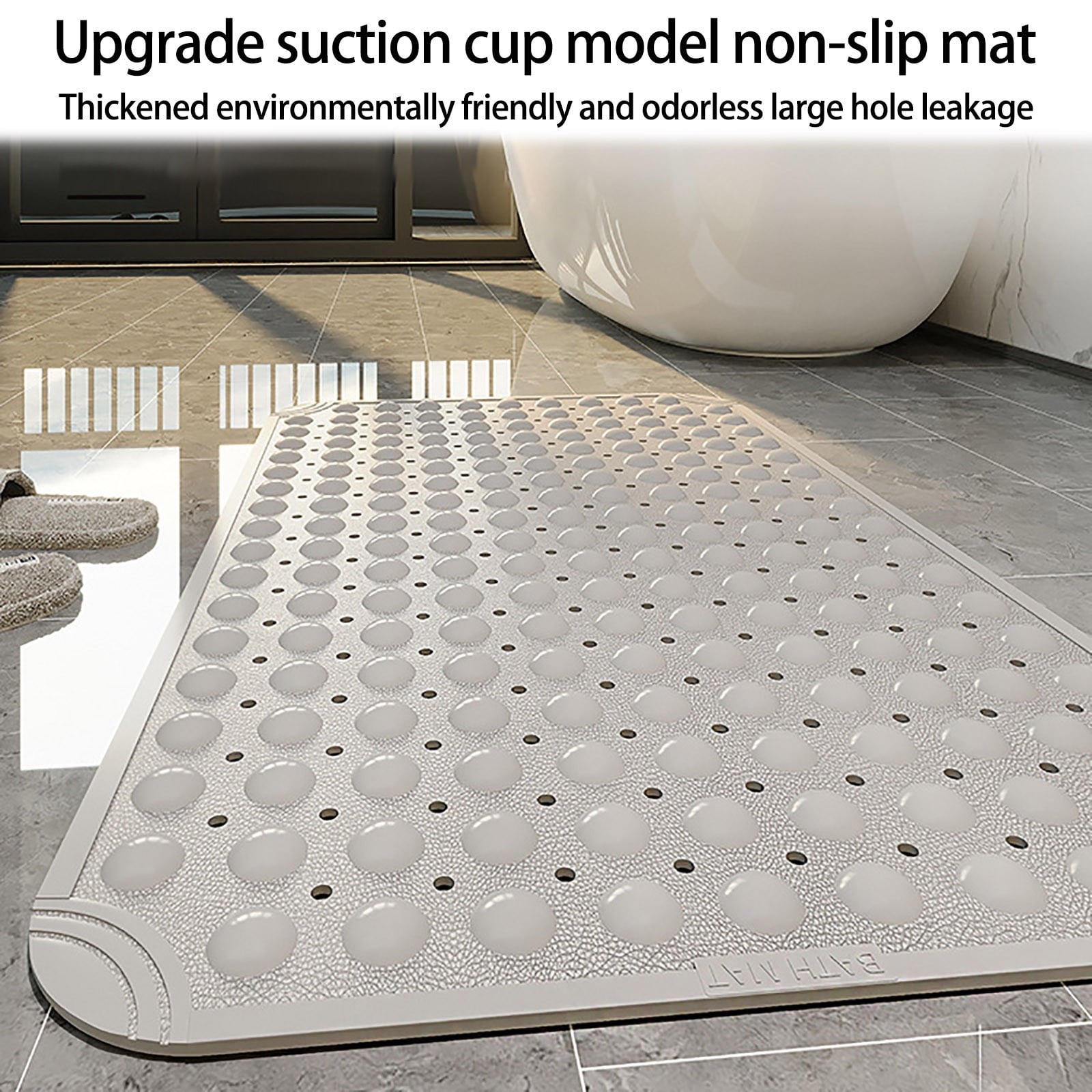 Kbndieu Bath Tub and Shower Mat Non Slip, Quick Dry Machine Washable ...
