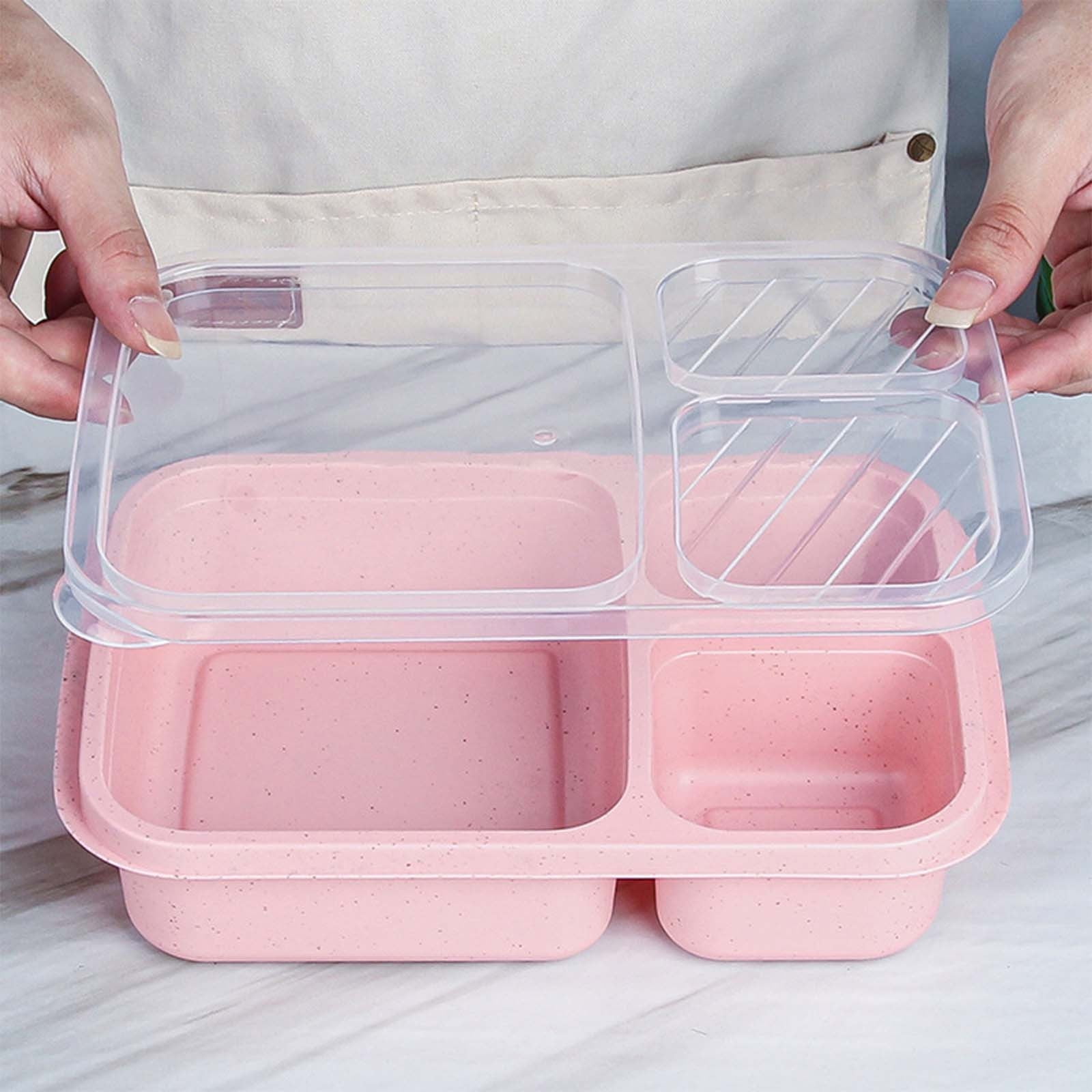 FAMTKT Bento Box Adult Lunch Box 3-Compartment Meal Prep Containers for ...