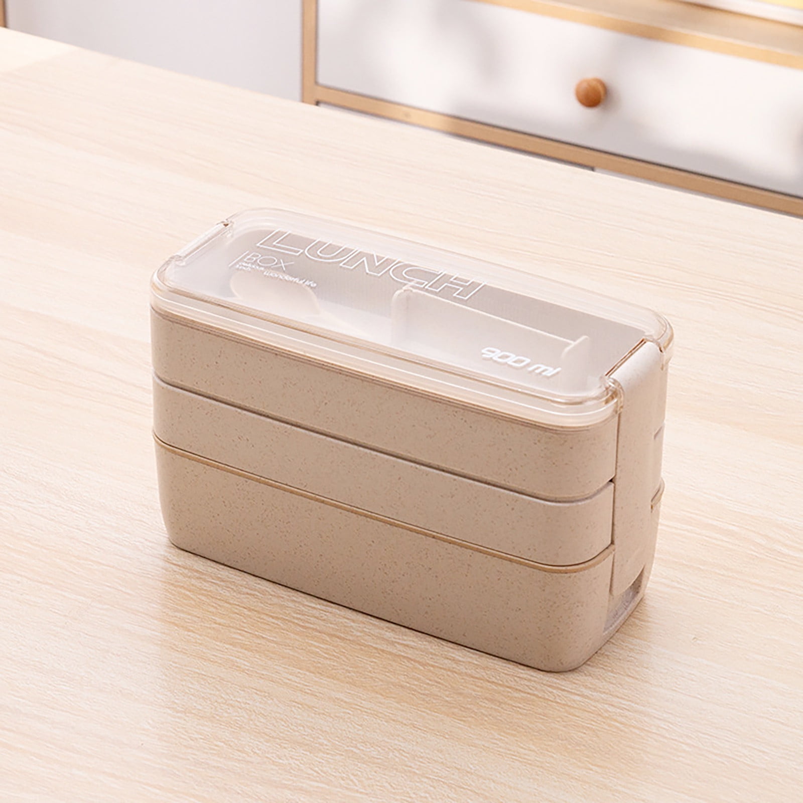 Kbndieu Bento Lunch Box, Multi Layered Lunch Box with Forks Spoons ...