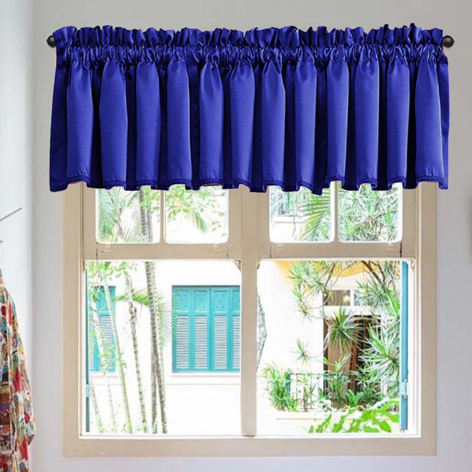 Kbndieu Blue Valances for Windows, Farmhouse Design Window Treatments ...