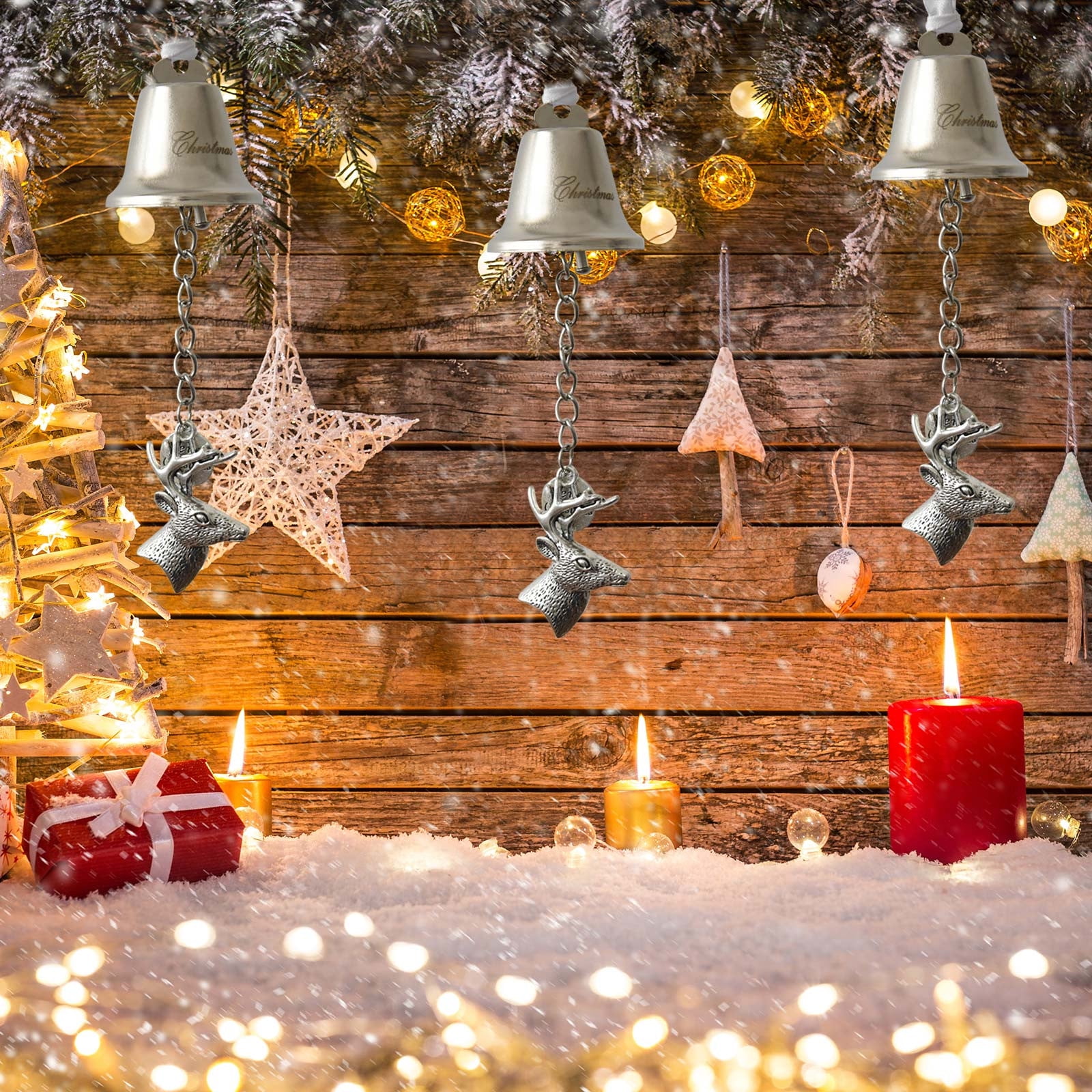 Kbndieu Christmas Bells, 16.5 Inch Long Christmas Long Hangings ...