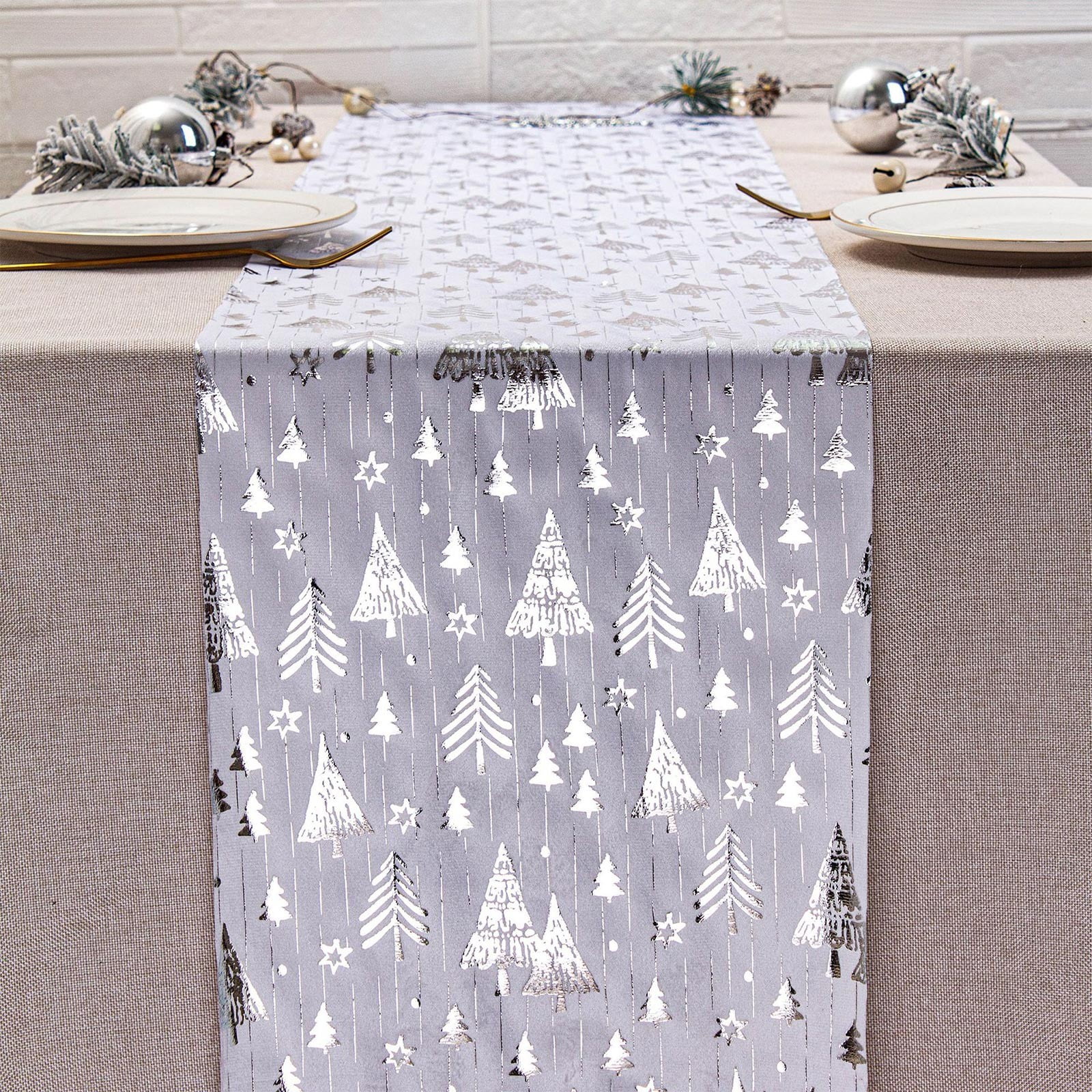 Kbndieu Christmas Table Runner Seasonal Winter Holiday Kitchen Dining ...