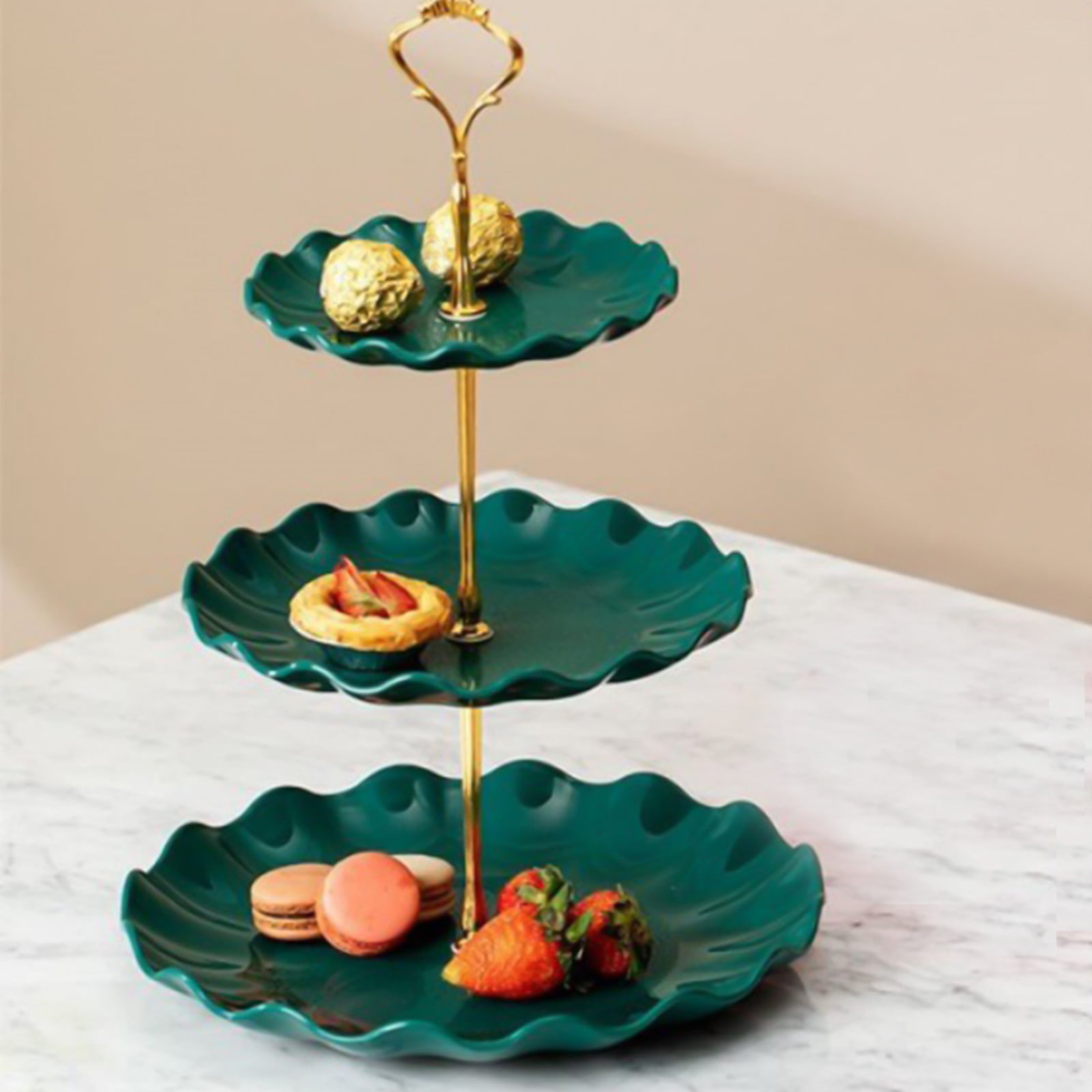 Kbndieu Cupcake Stand 3-Tier Serving Tray Stand for Sandwiches, Cake ...