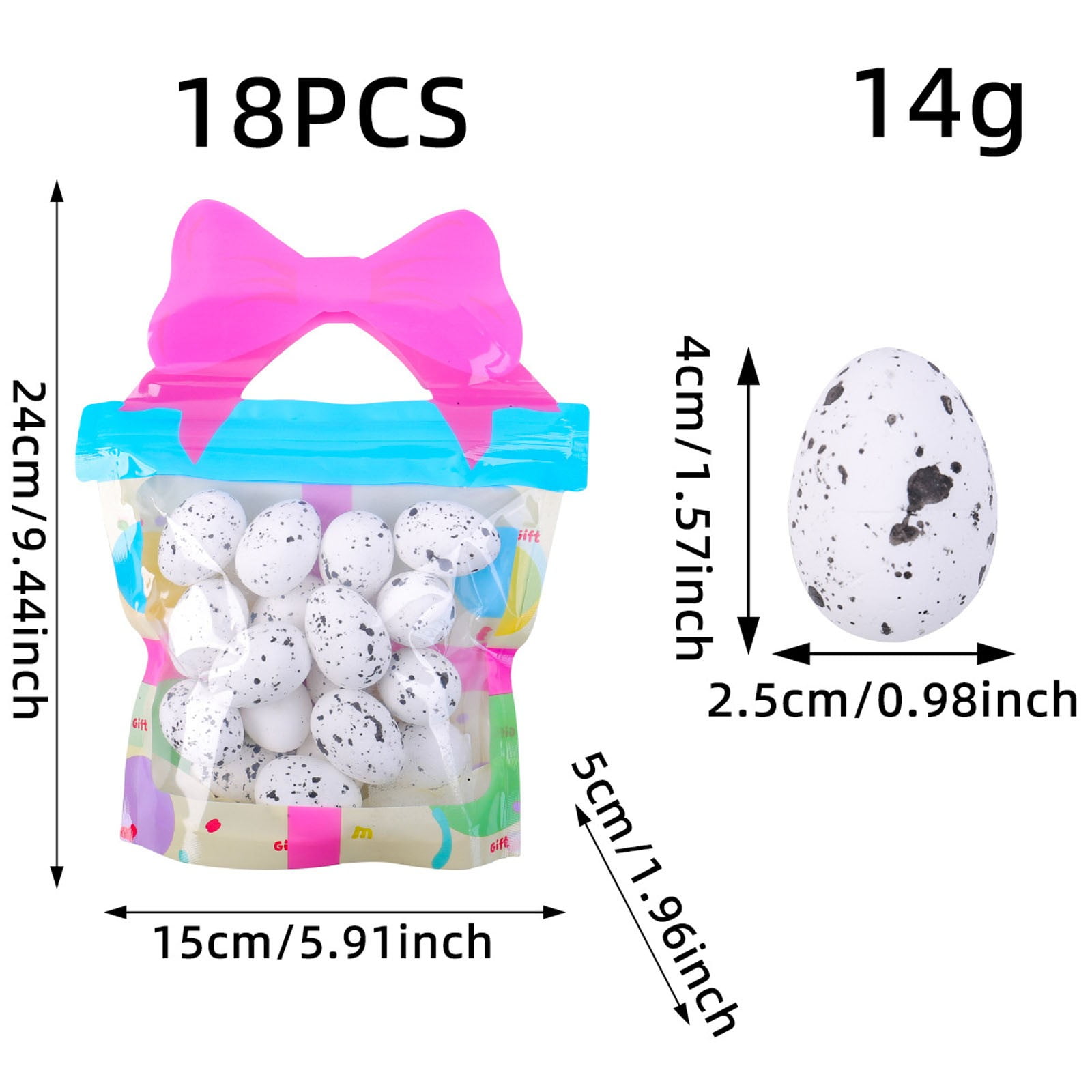 Kbndieu Easter Eggs Gift Pack, 18Pcs Spotted Foam Eggs, Perfect for ...